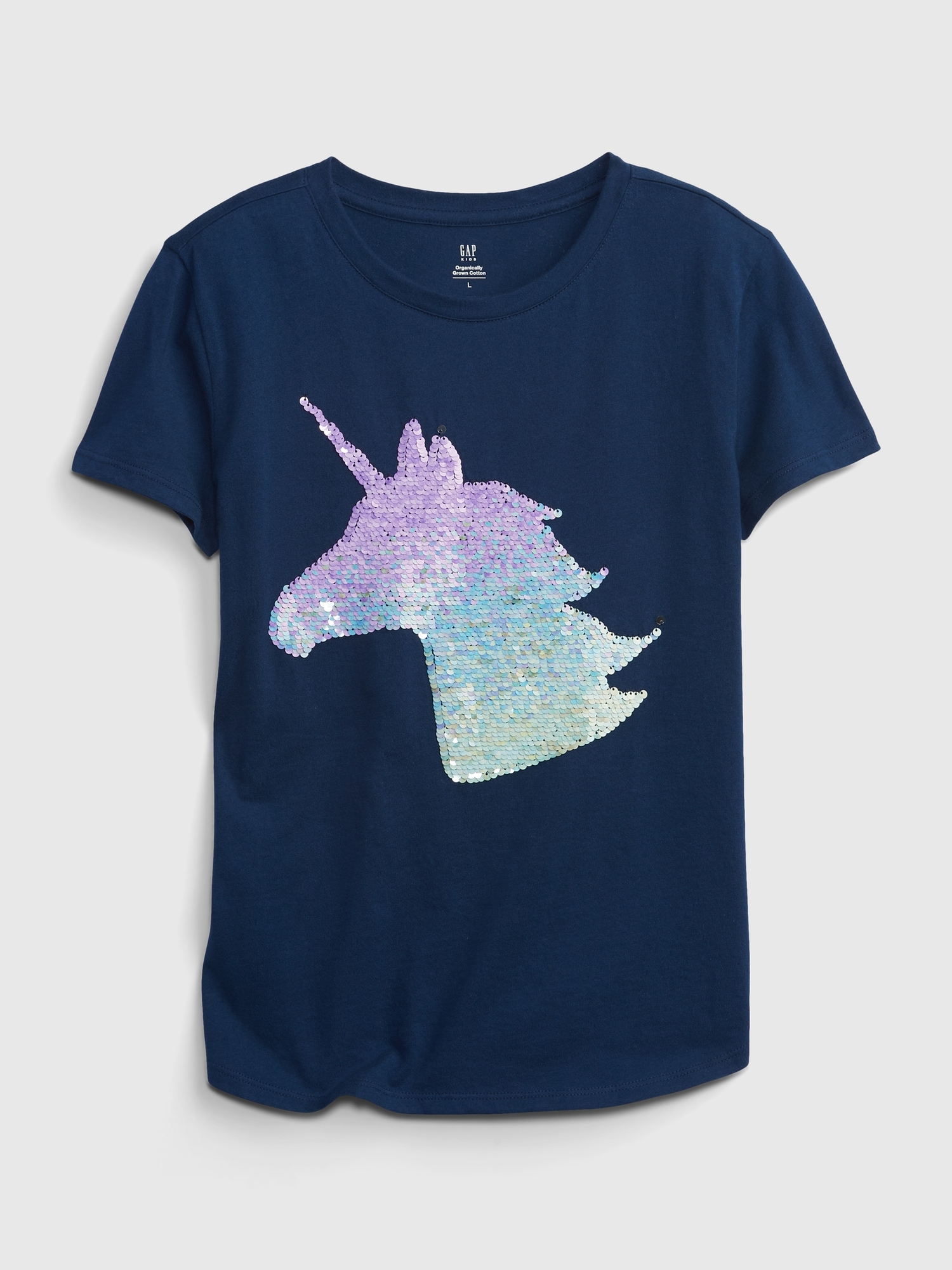Kids 100% Organic Cotton Flippy Sequin Graphic T-Shirt | Gap