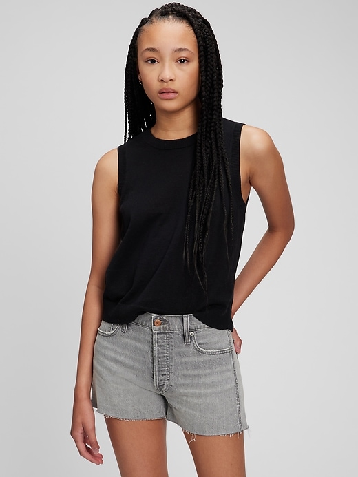 Linen Blend Shell Tank Top | Gap