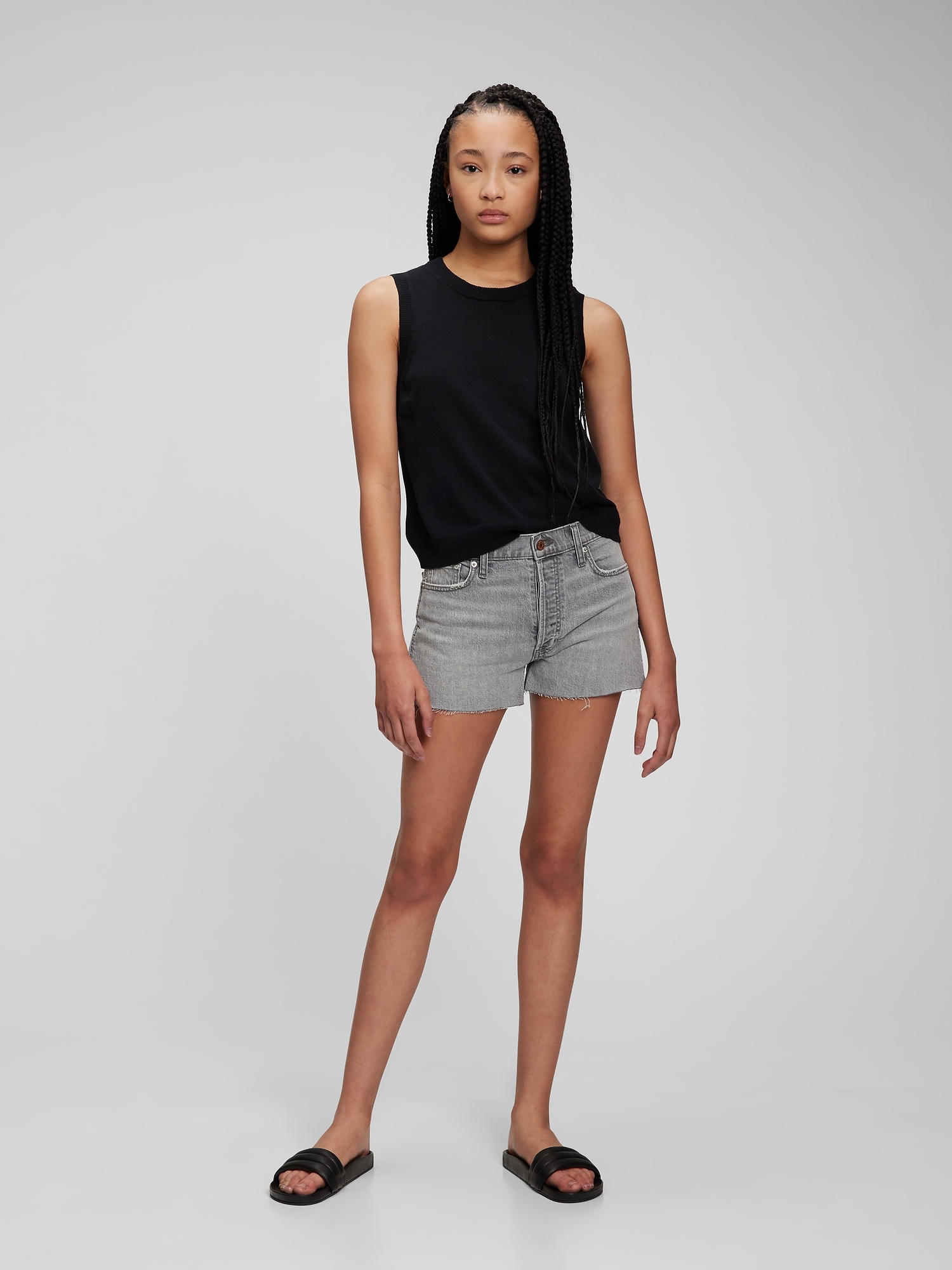 Linen Blend Shell Tank Top | Gap