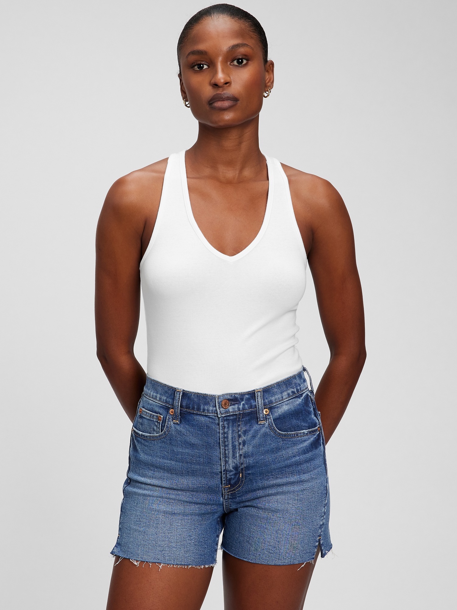 Modern Racerback V-Neck Bodysuit | Gap