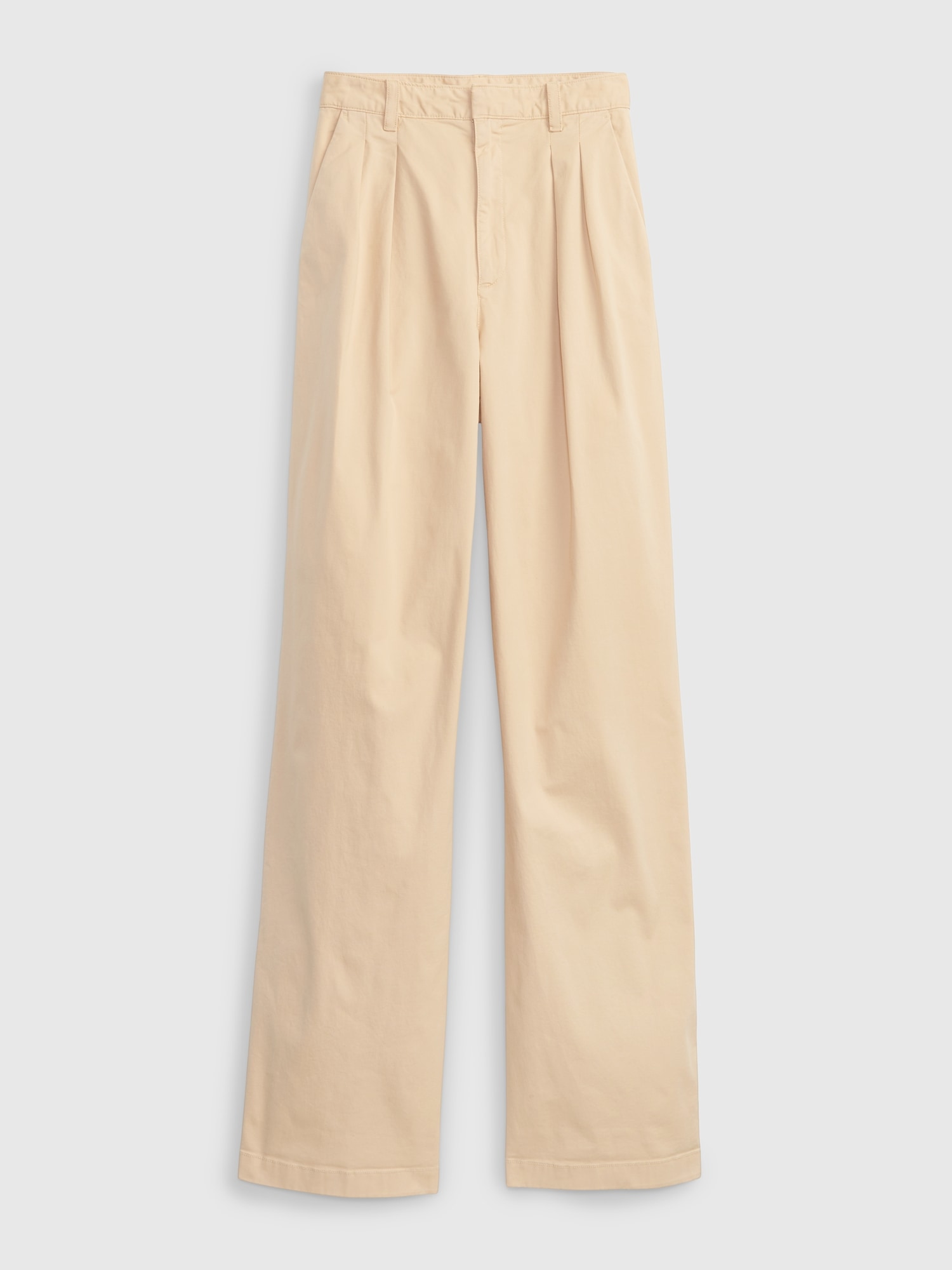 High Rise Pleated Wide-Leg Khakis with Washwell | Gap