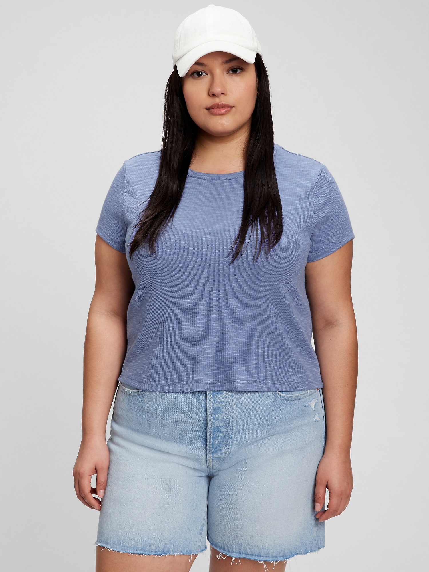 Rib Cap Sleeve T-Shirt | Gap