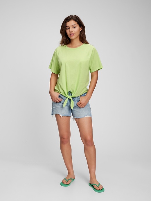 Organic Cotton Vintage Tie-Front T-Shirt | Gap
