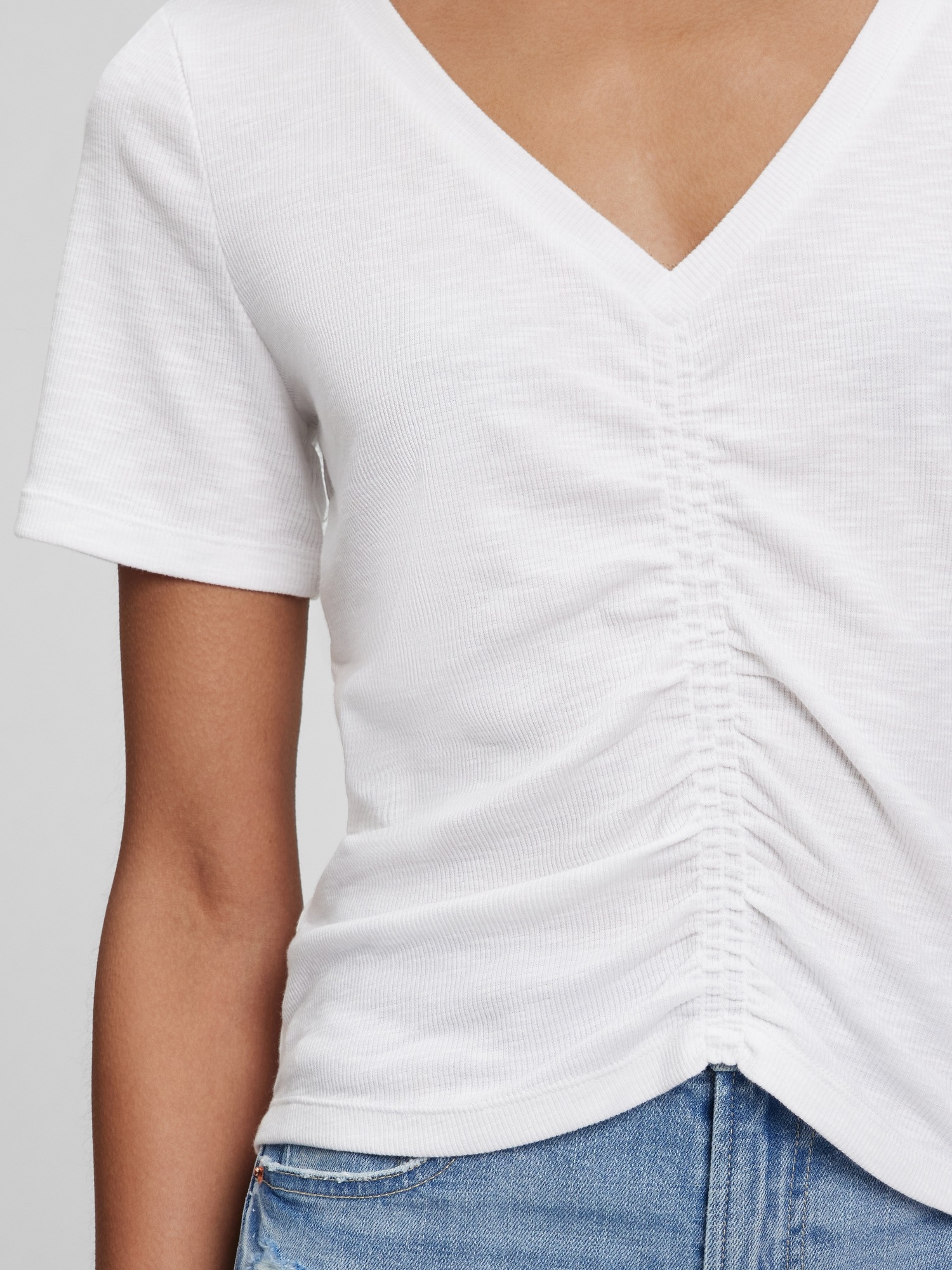 Ruched Cropped T-Shirt | Gap