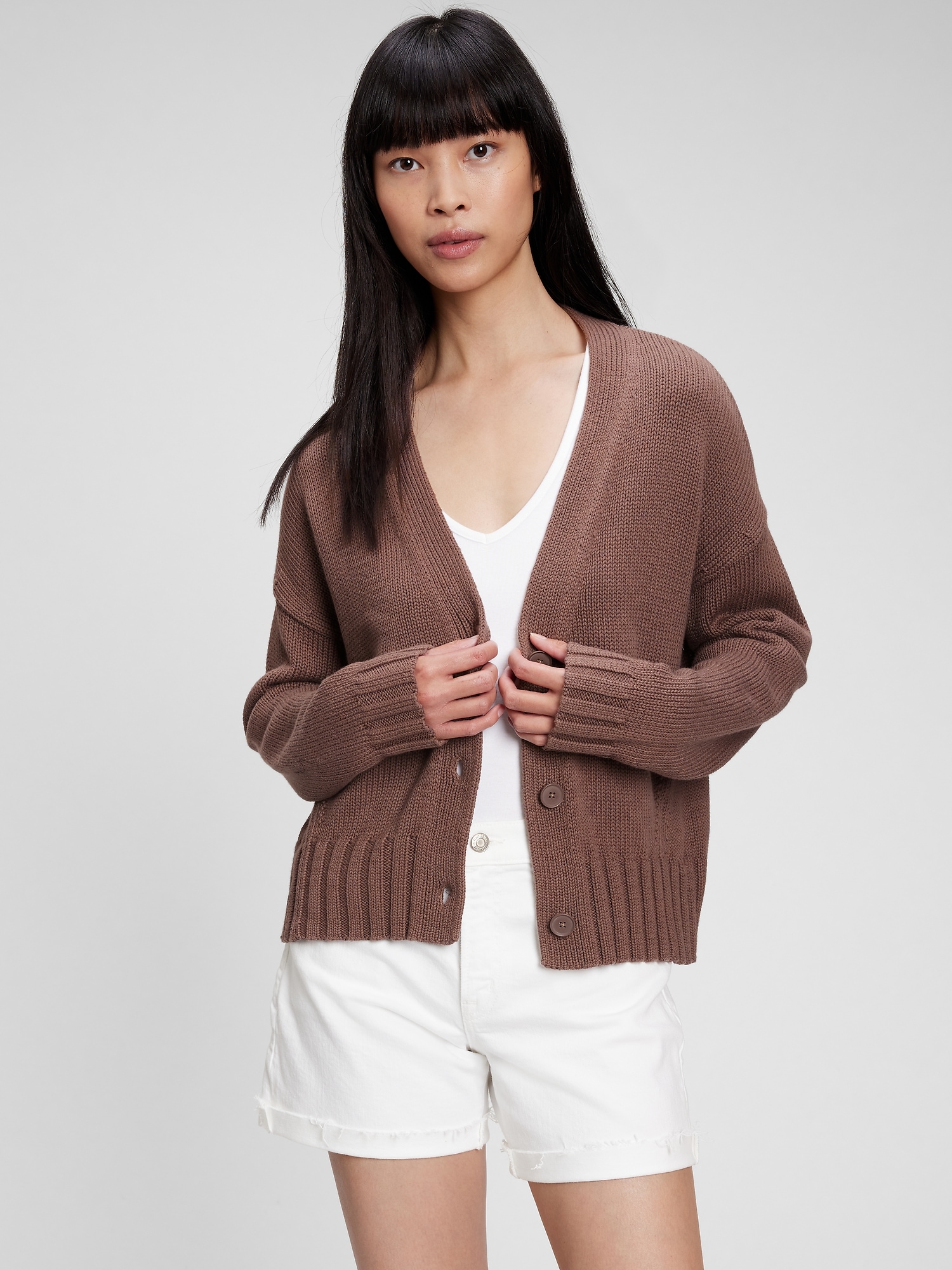 Button-Front Cardigan | Gap
