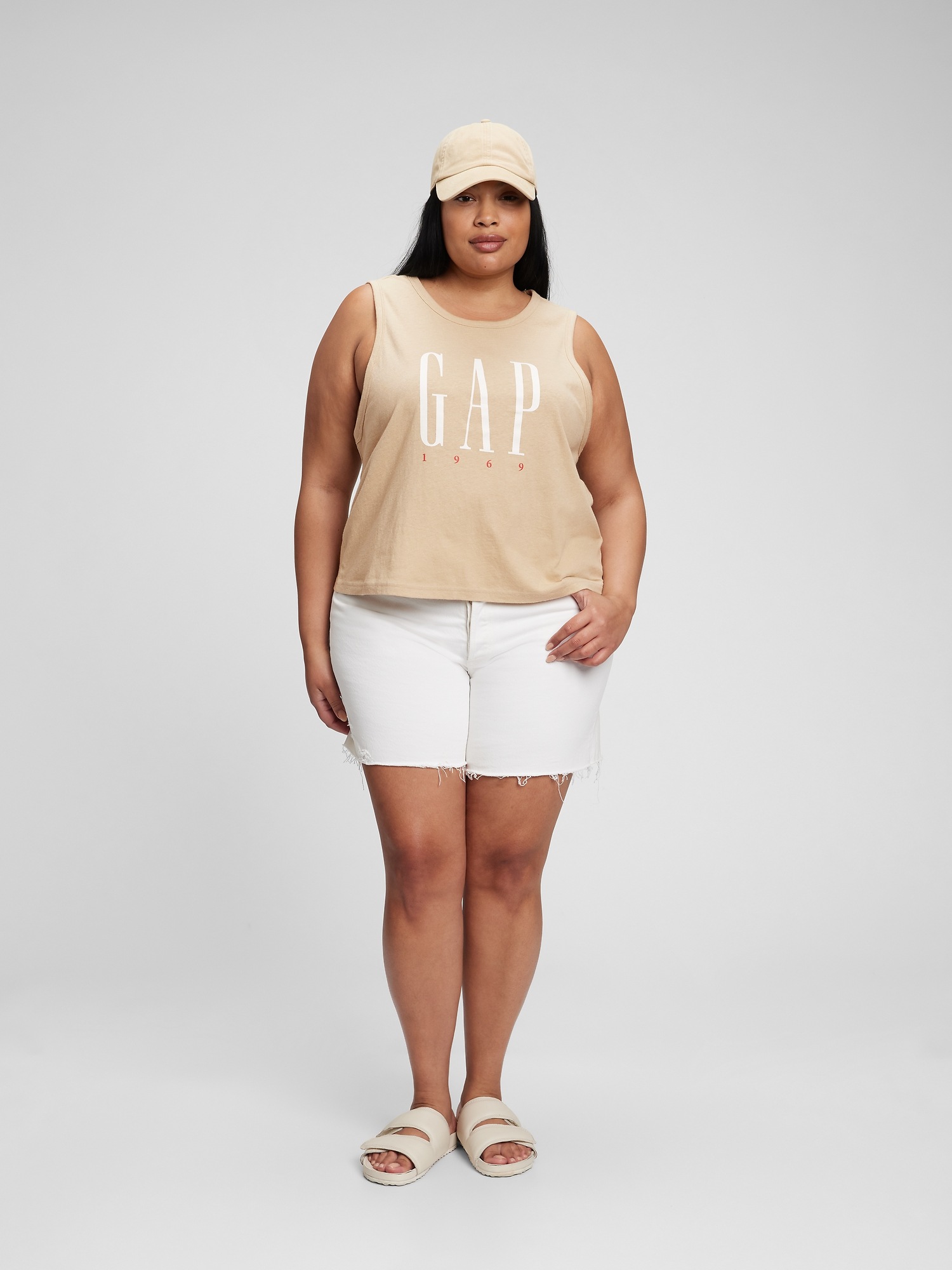 Gap Logo Cropped Muscle Tank Top | Gap