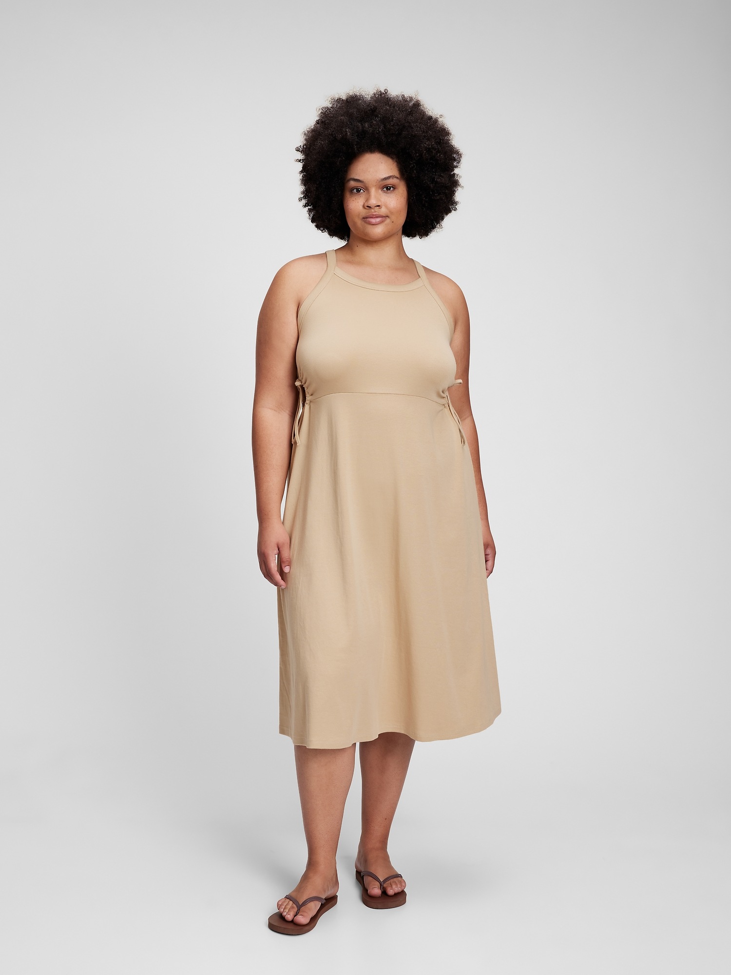 Modern Side Tie Cutout Midi Dress | Gap