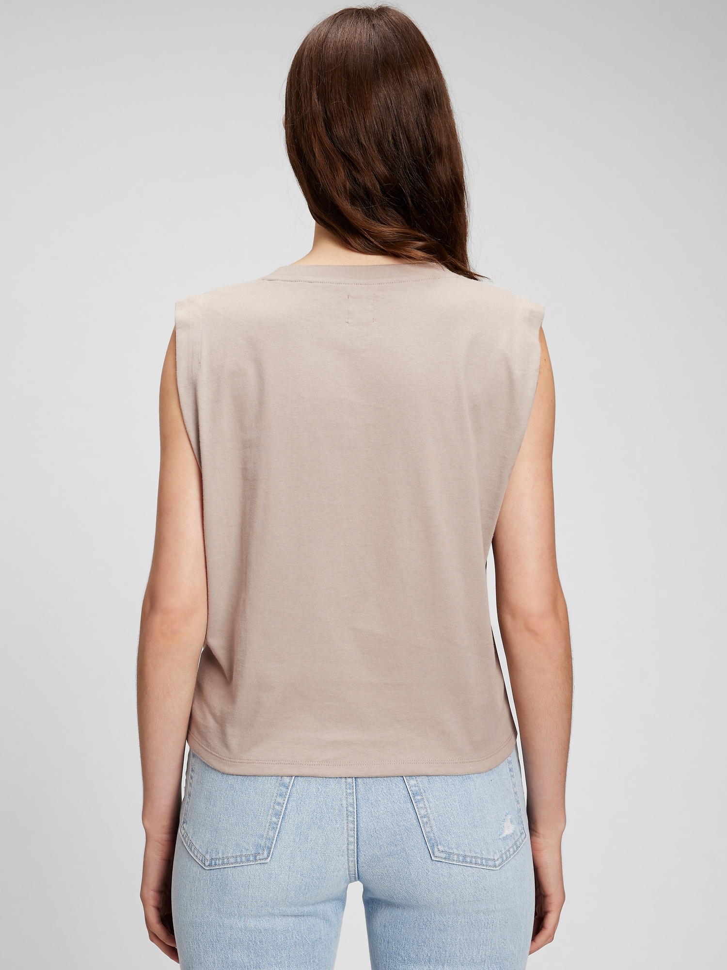 Twist-Front Cropped Muscle Sleeveless T-Shirt | Gap
