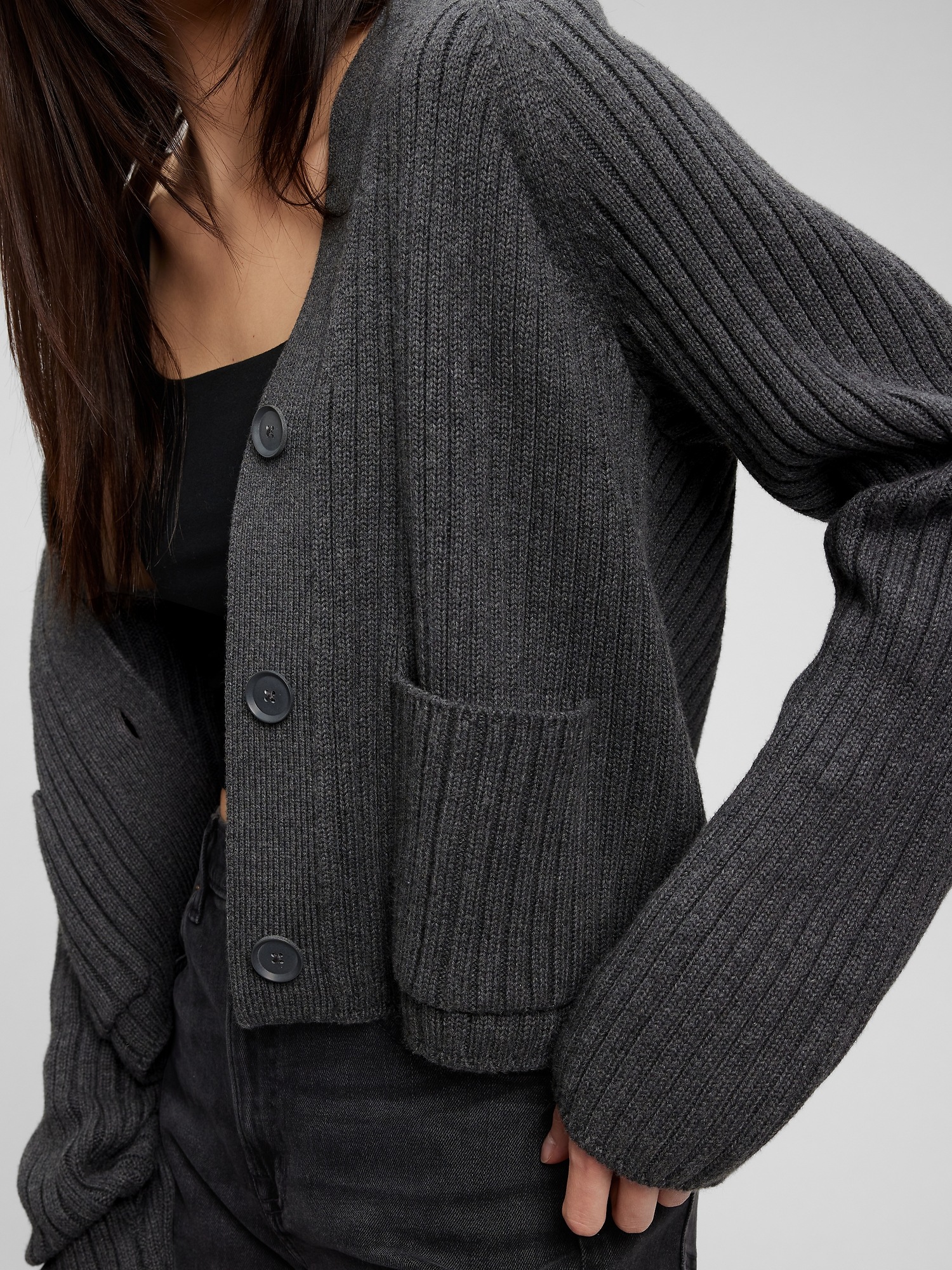 Chunky Rib Pocket Cardigan | Gap