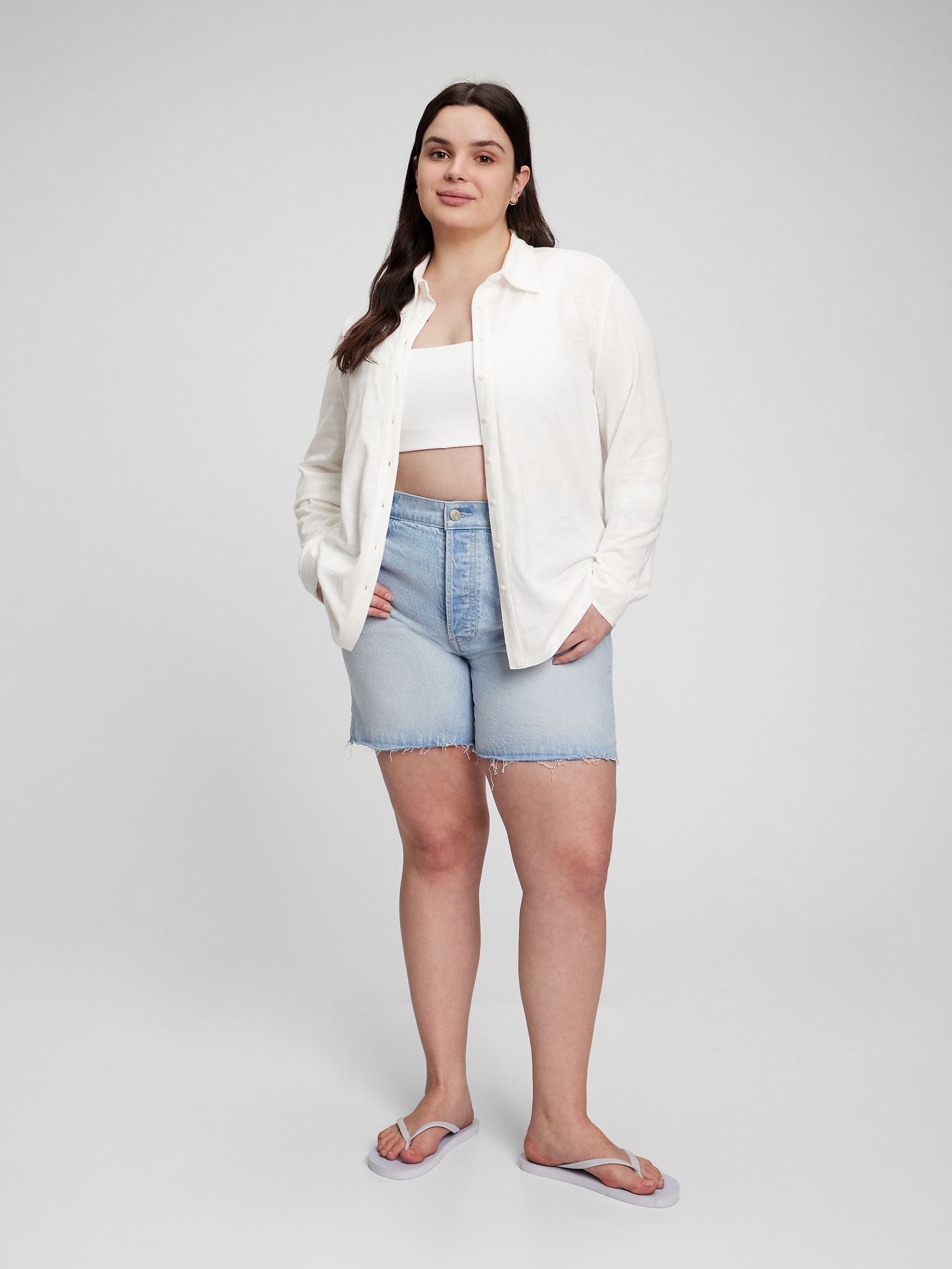 Soft Knit Button-Front Shirt | Gap