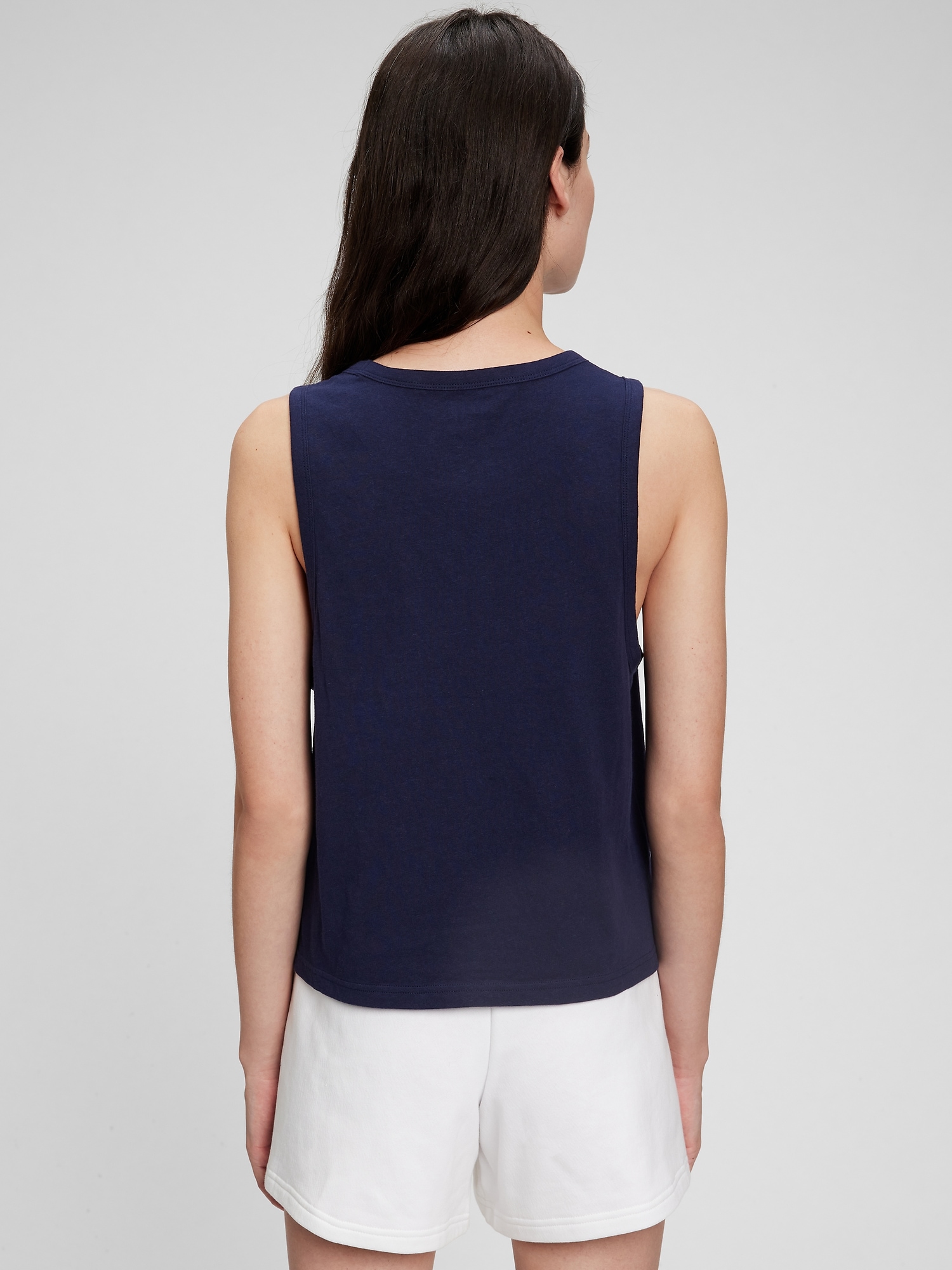 Gap Logo Cropped Muscle Tank Top | Gap