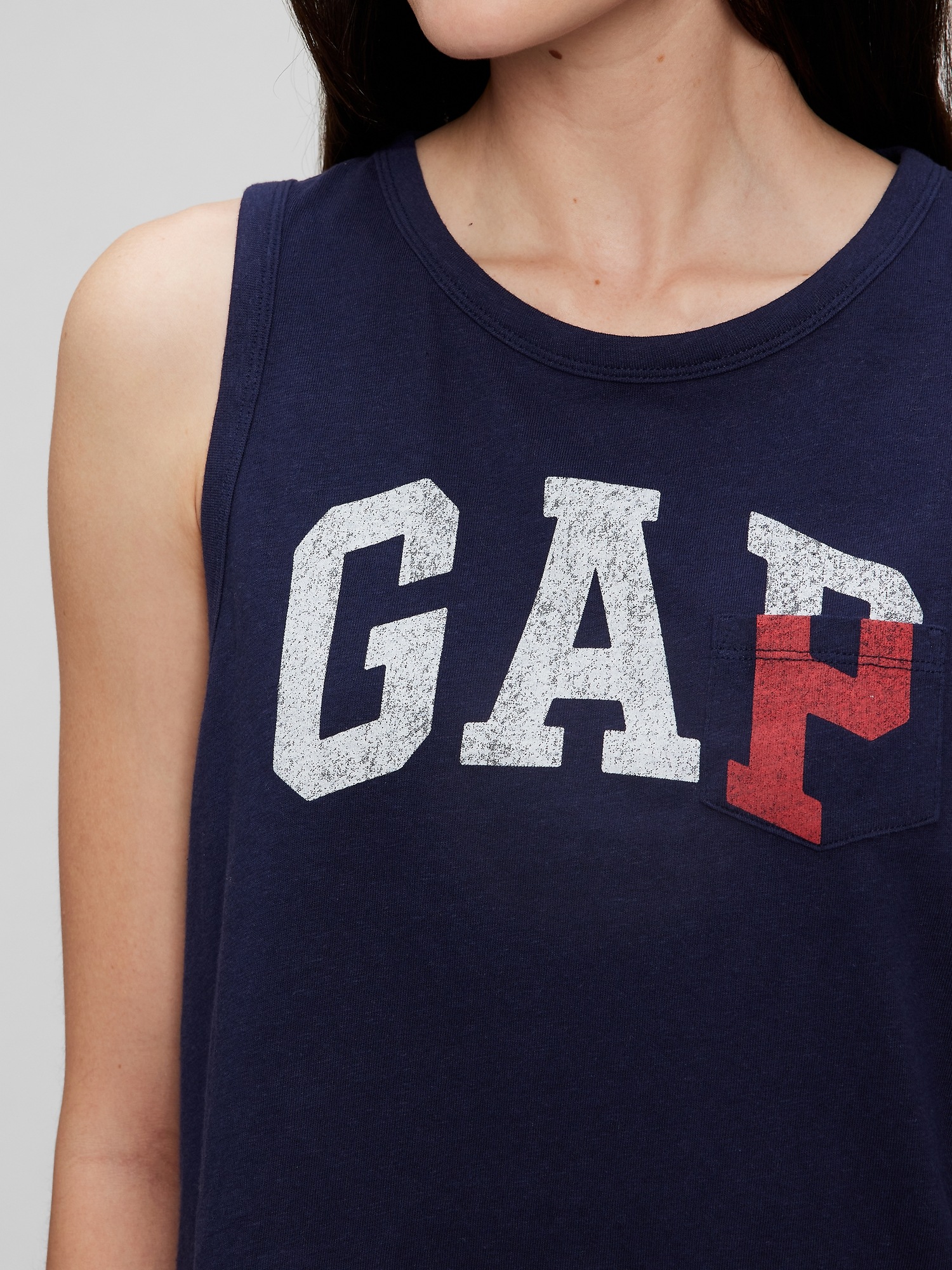 Gap Logo Cropped Muscle Tank Top | Gap