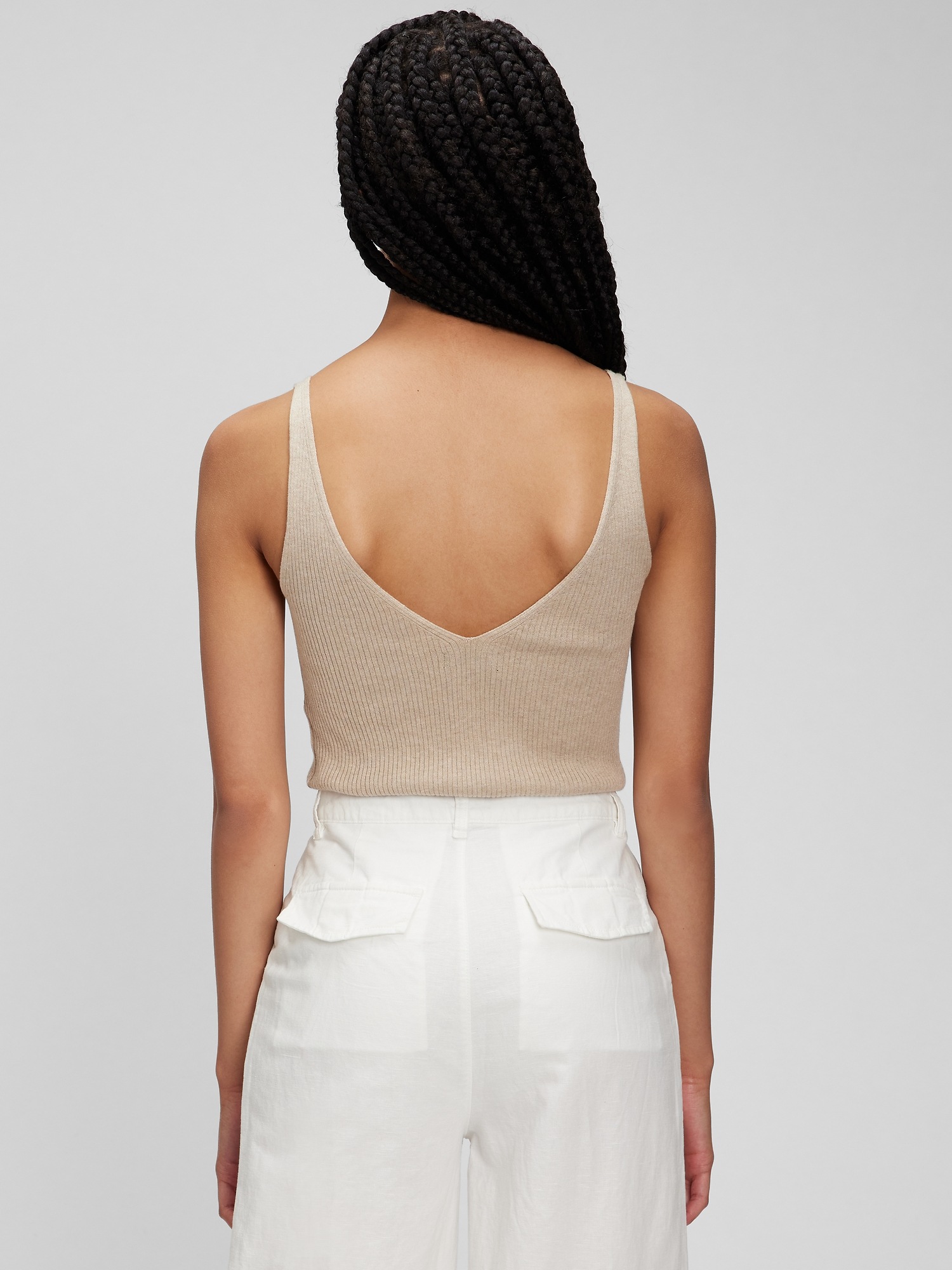 Double V-Neck Rib Tank Top | Gap