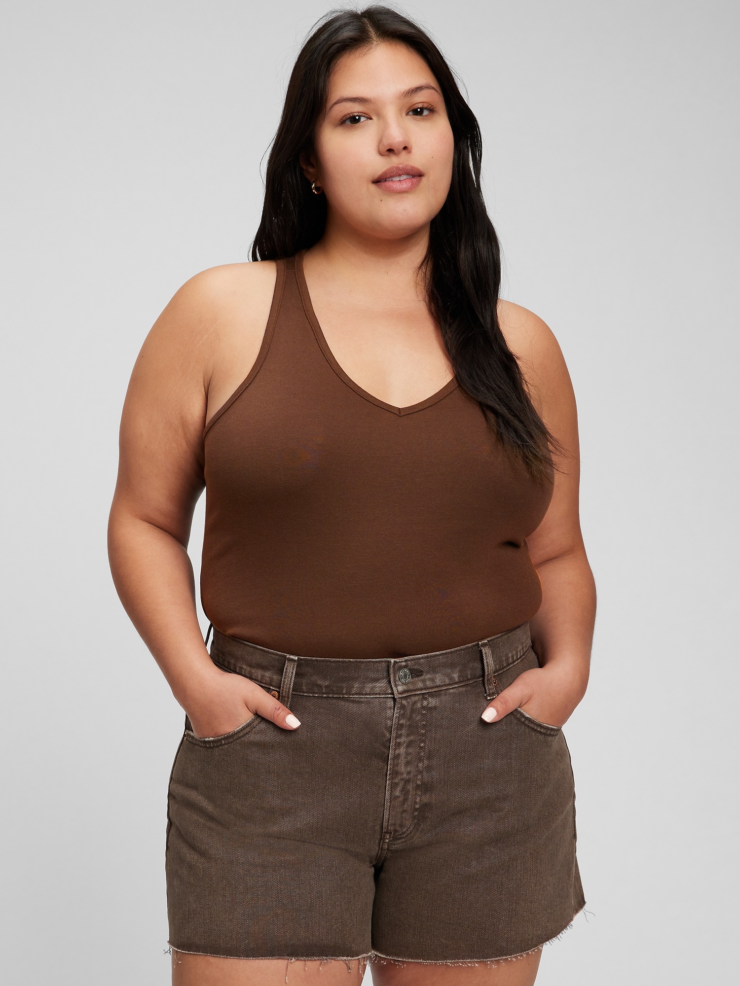 Modern Racerback V-Neck Bodysuit | Gap