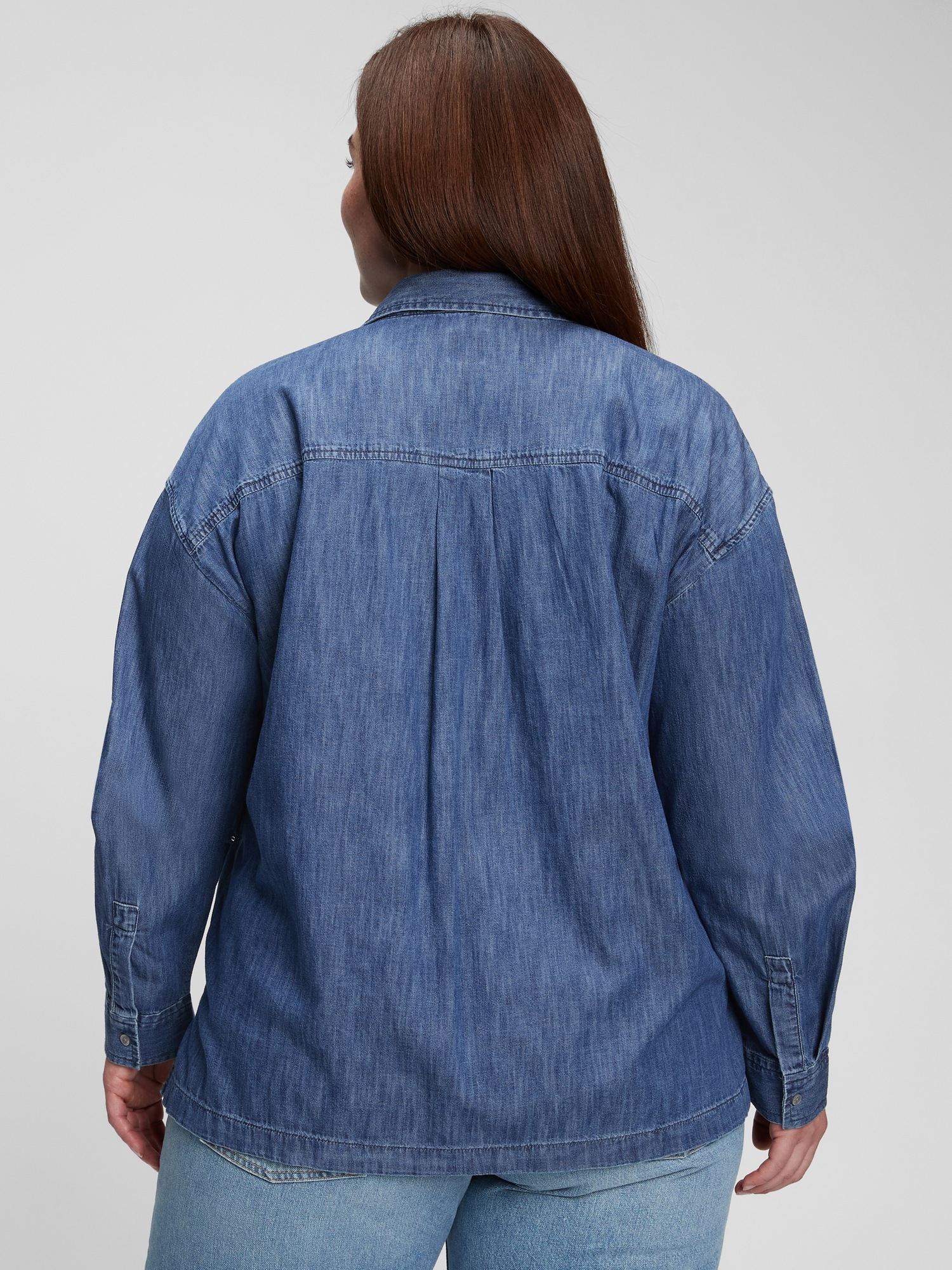 100% Organic Cotton Denim Popover Shirt | Gap