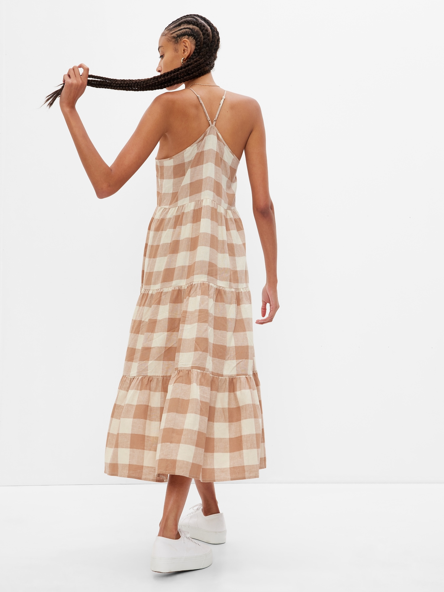 Linen Blend Button-Front Cami Maxi Dress | Gap