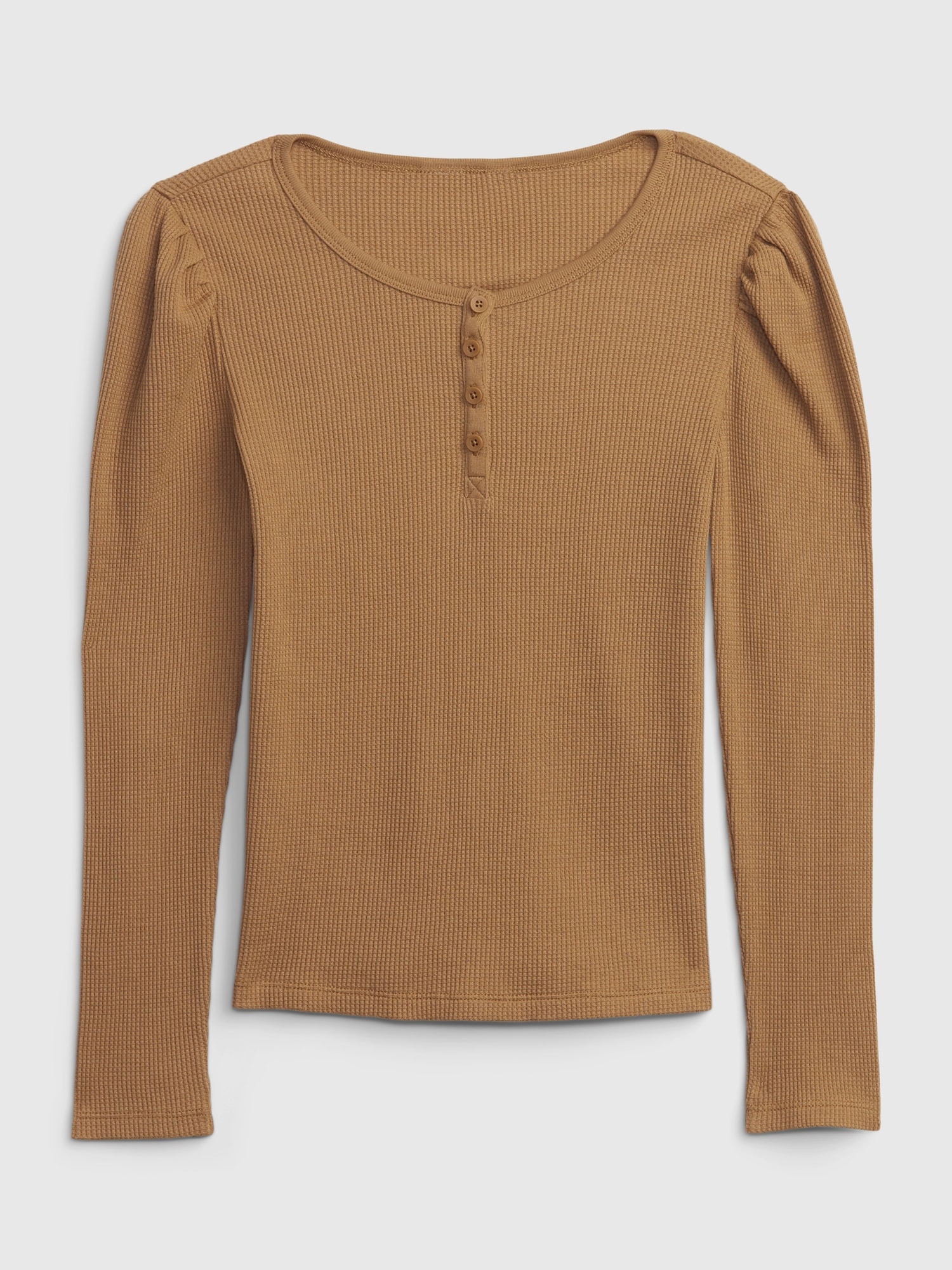 Kids Waffle Puff-Sleeve Henley T-Shirt | Gap