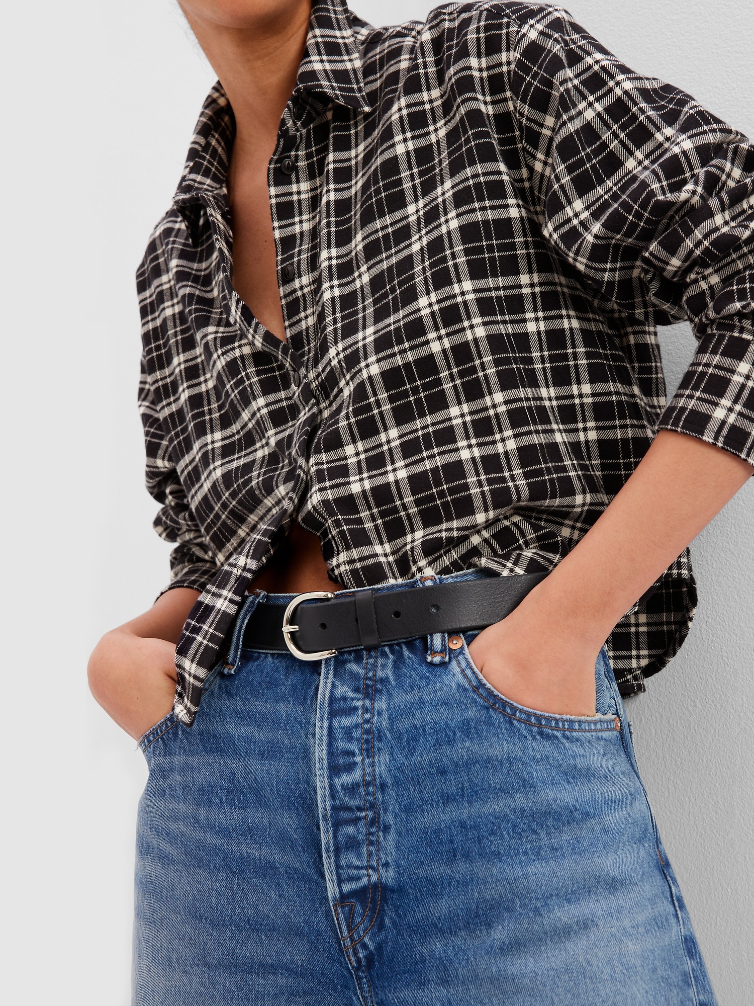 Cropped Flannel Shirt | Gap