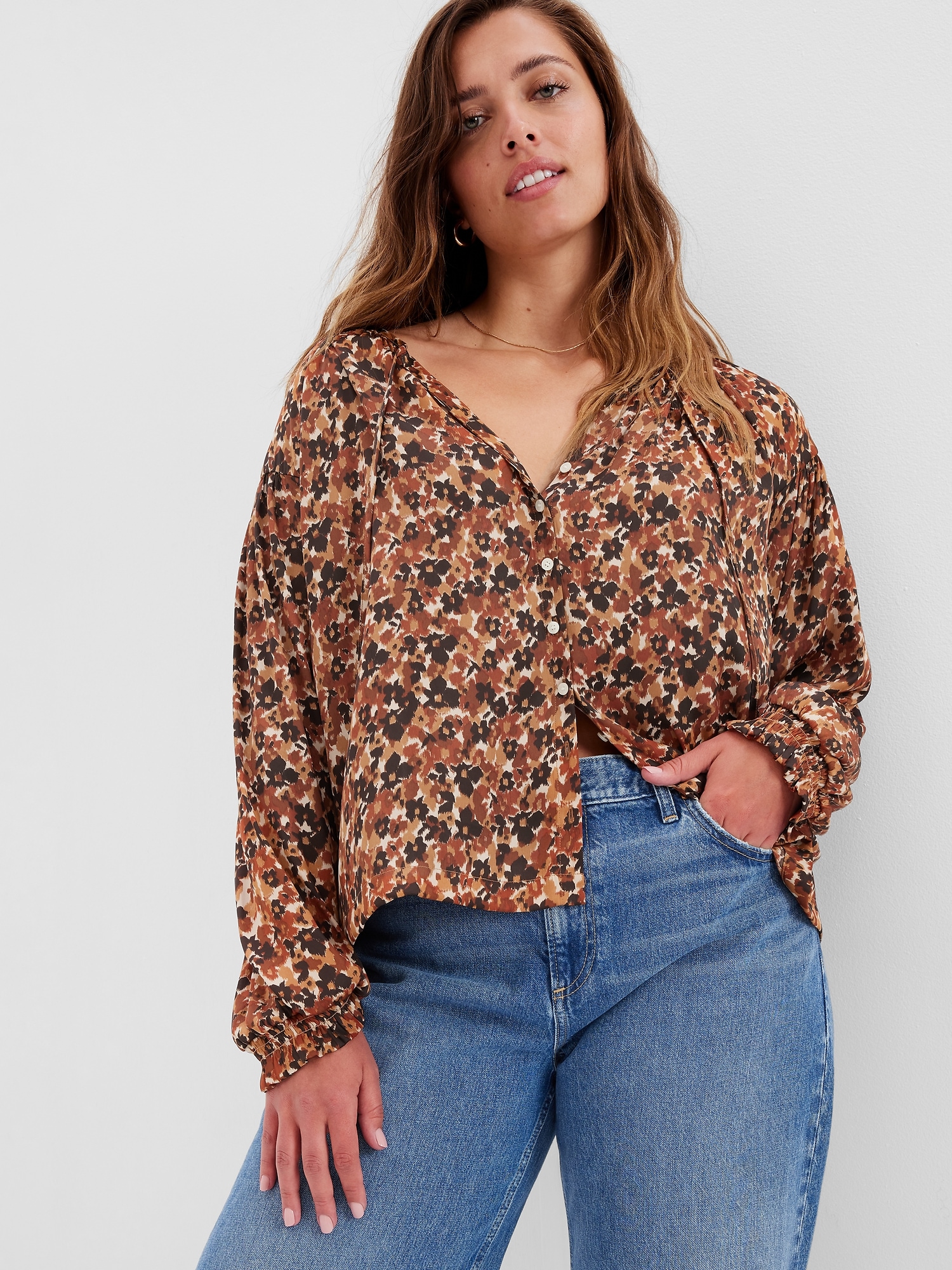 Button-Front Tie Top | Gap