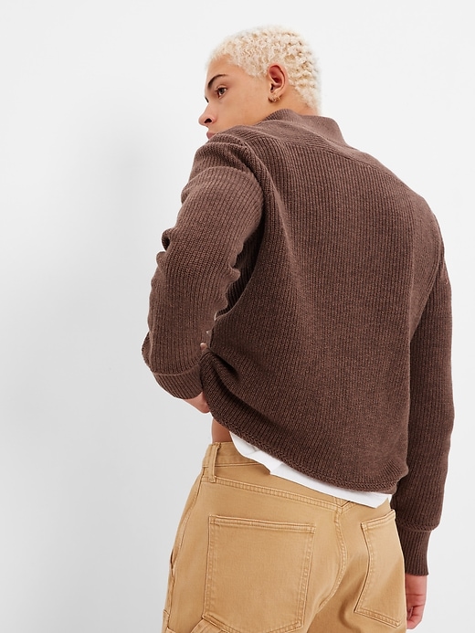 Half-Zip Rib Mockneck Sweater | Gap