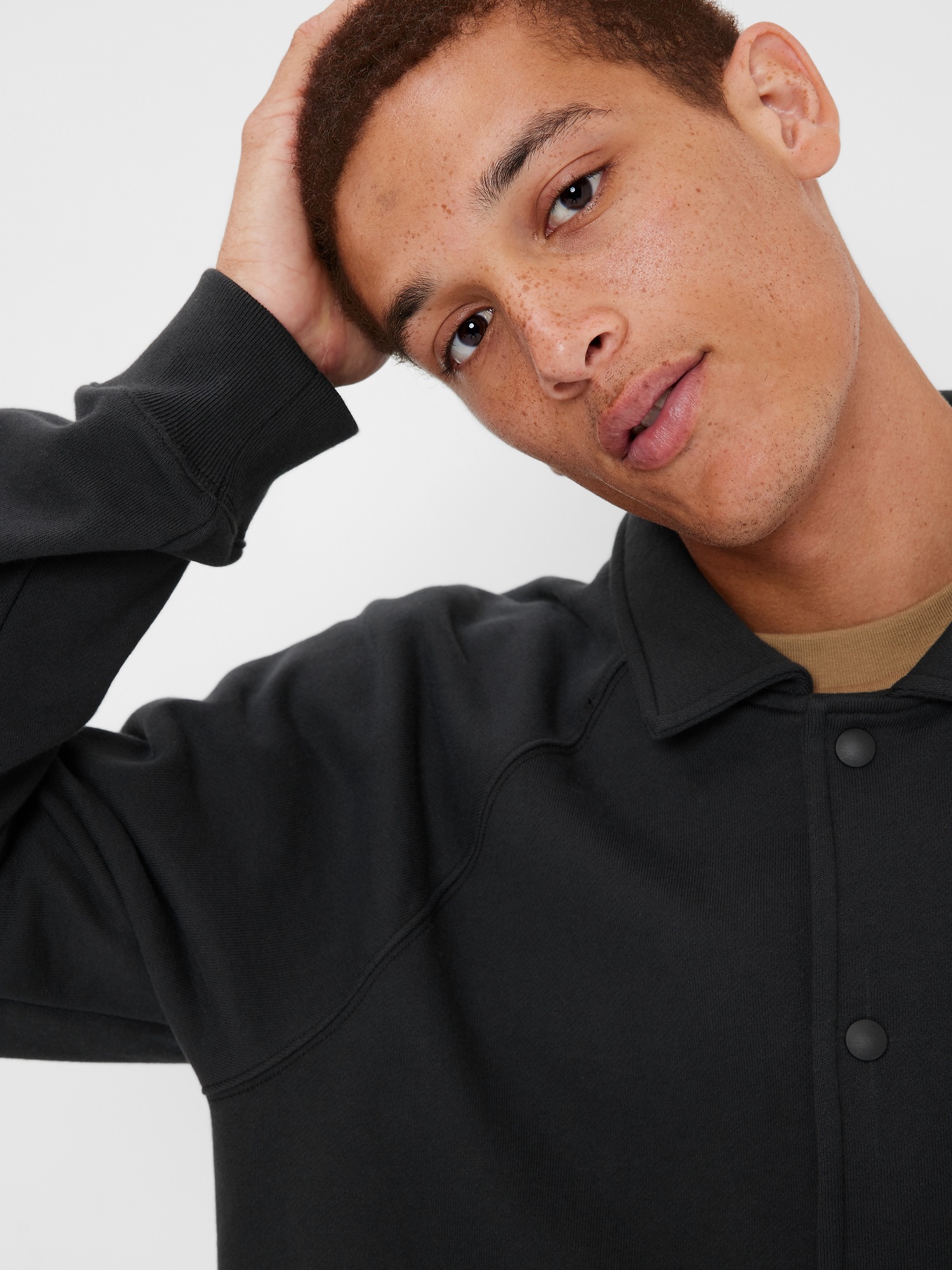 Organic Cotton Blend Fleece Coach Jacket | Gap