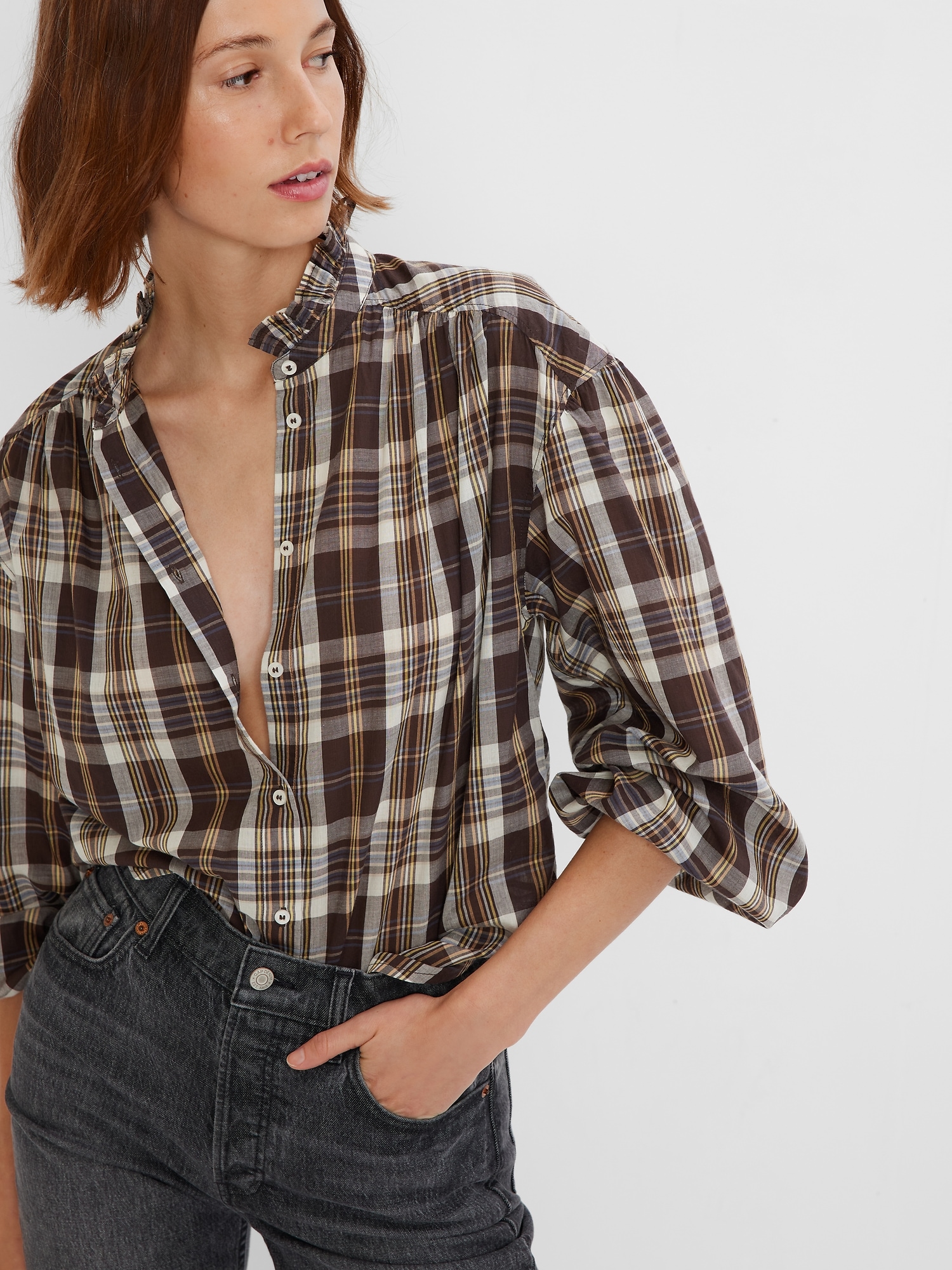 Ruffle Neck Shirt | Gap