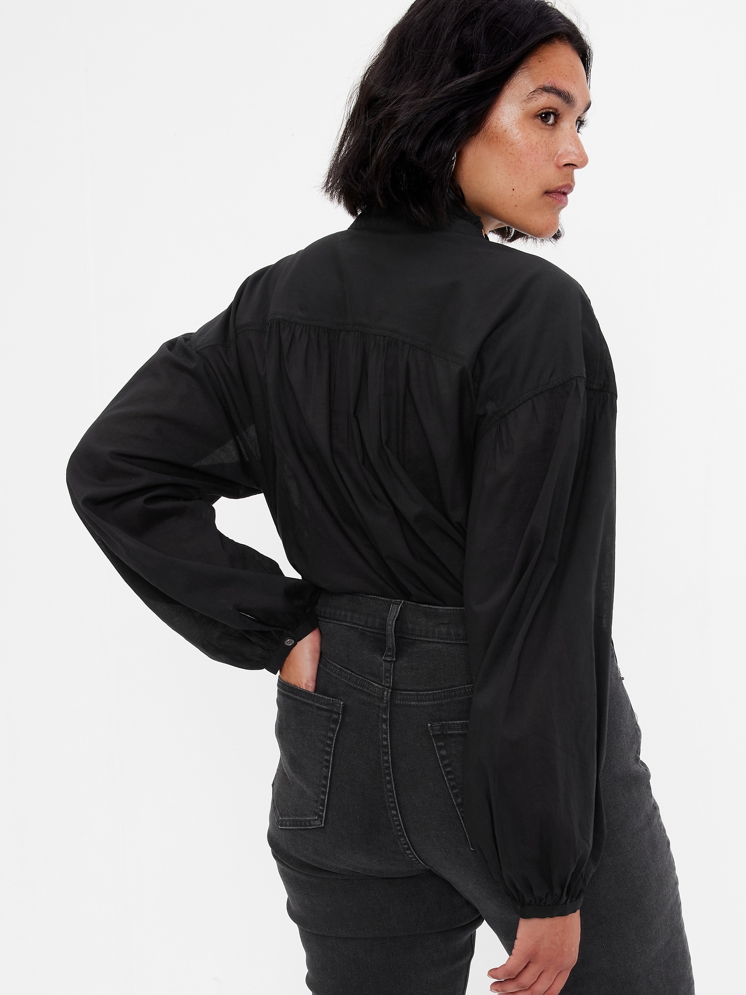 Ruffle Neck Shirt | Gap