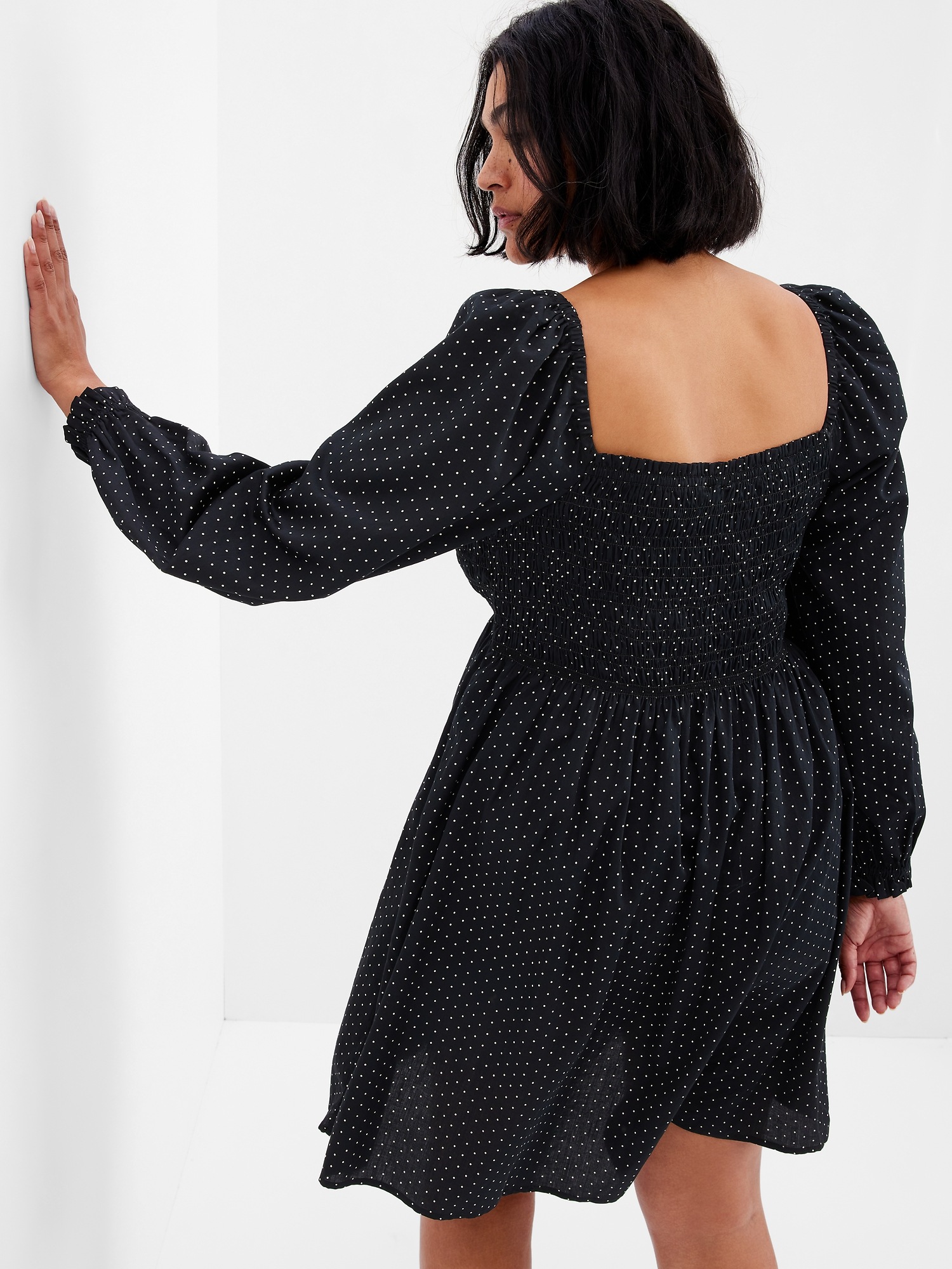 Smocked Puff Mini Dress | Gap