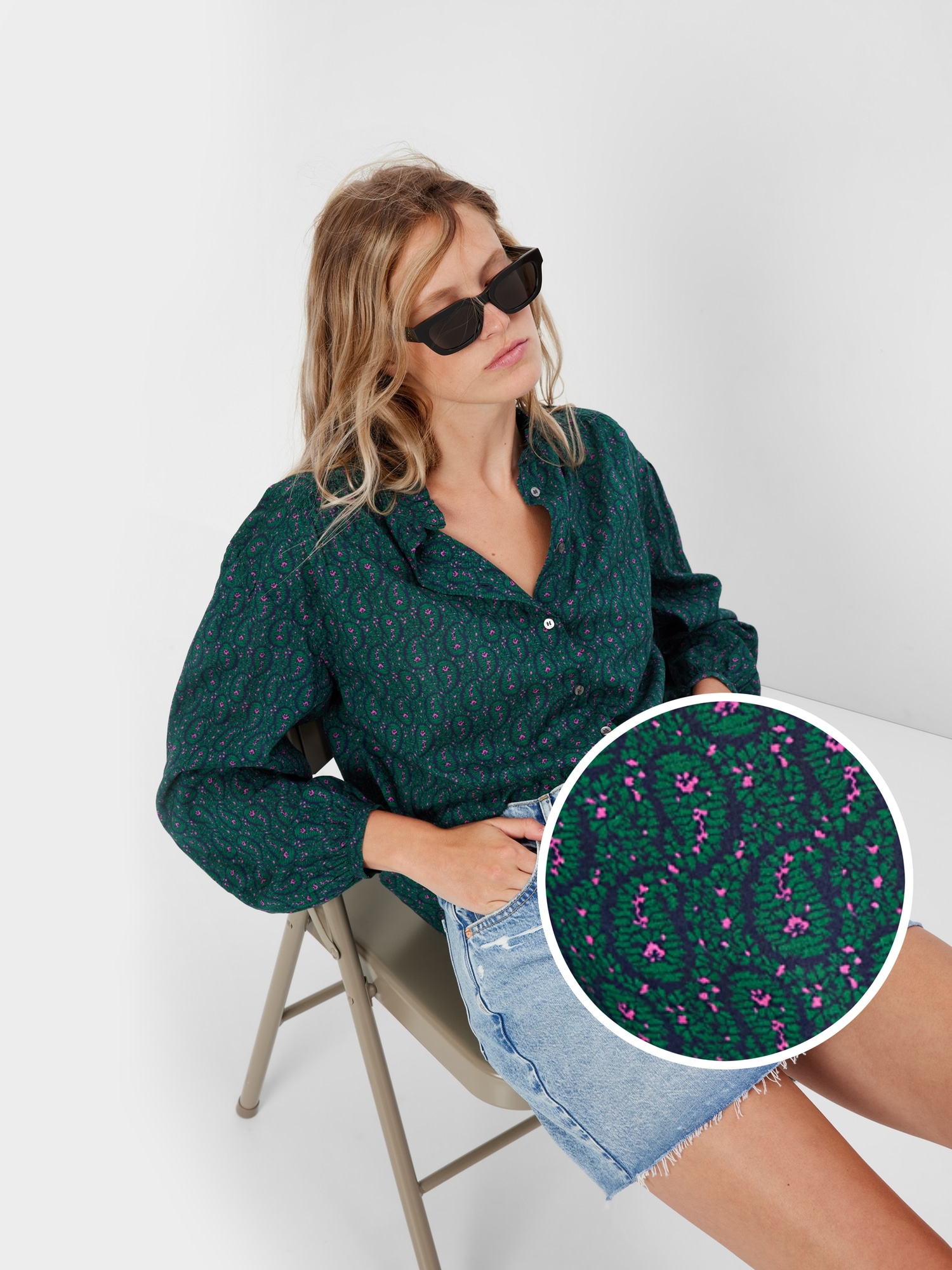 Ruffle Neck Shirt | Gap