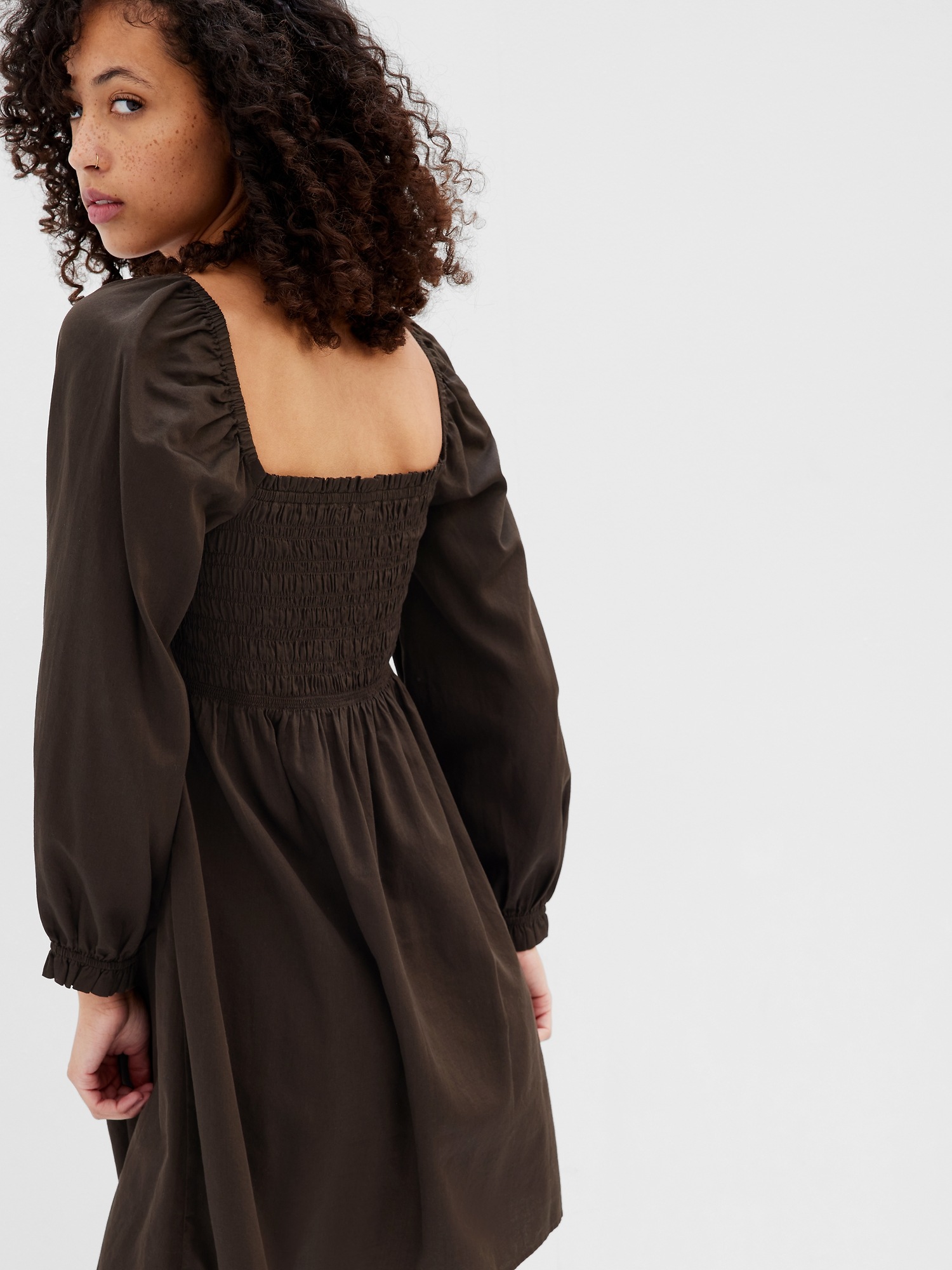Smocked Puff Mini Dress | Gap