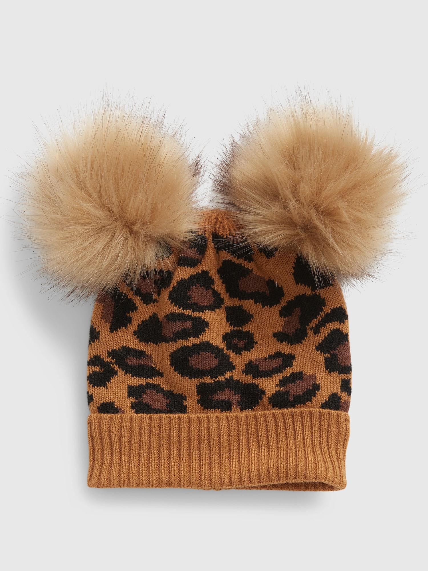 Toddler Double Pom Leopard Beanie | Gap
