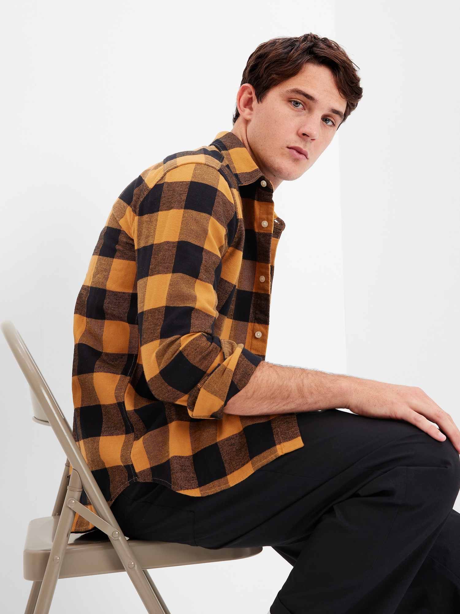 Organic Cotton Midweight Flannel Shirt | Gap