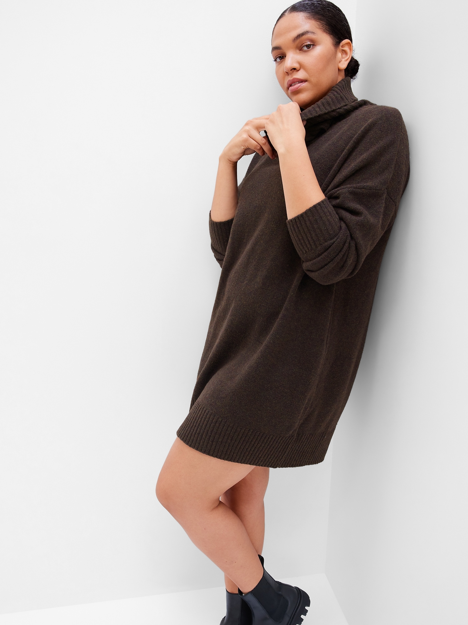 CashSoft Turtleneck Mini Sweater Dress | Gap