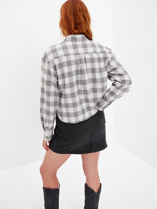 Cropped Flannel Shirt | Gap