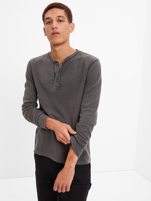 Waffle Henley T Shirt Gap