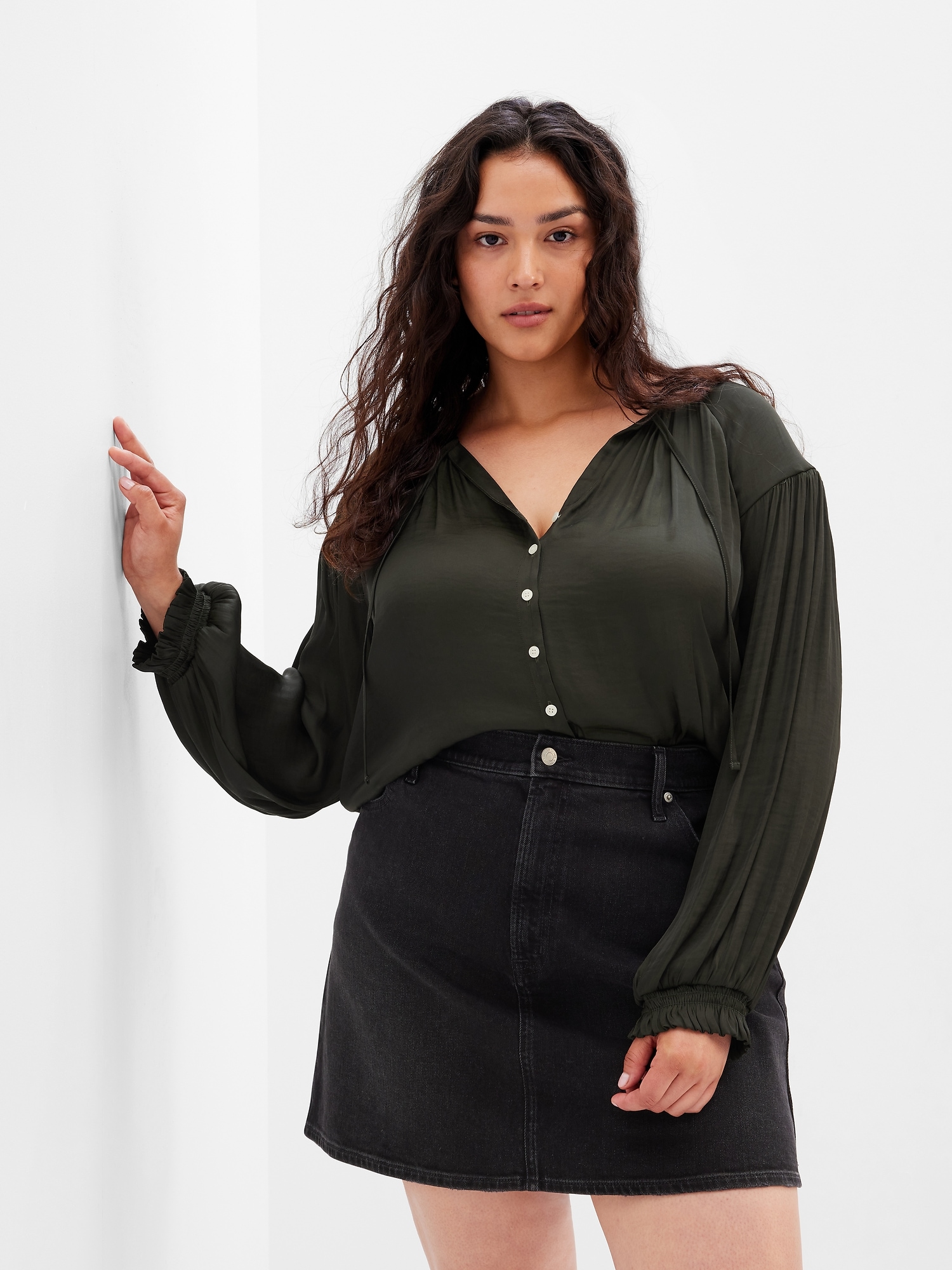 Button-Front Tie Top | Gap