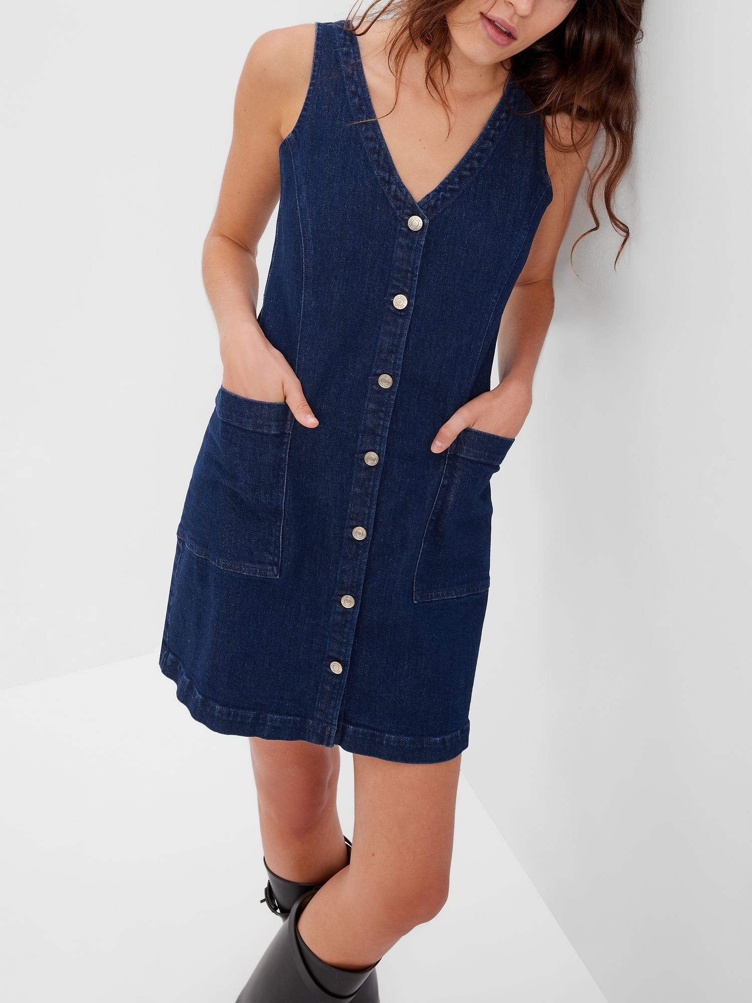 Denim Mini Dress with Washwell | Gap