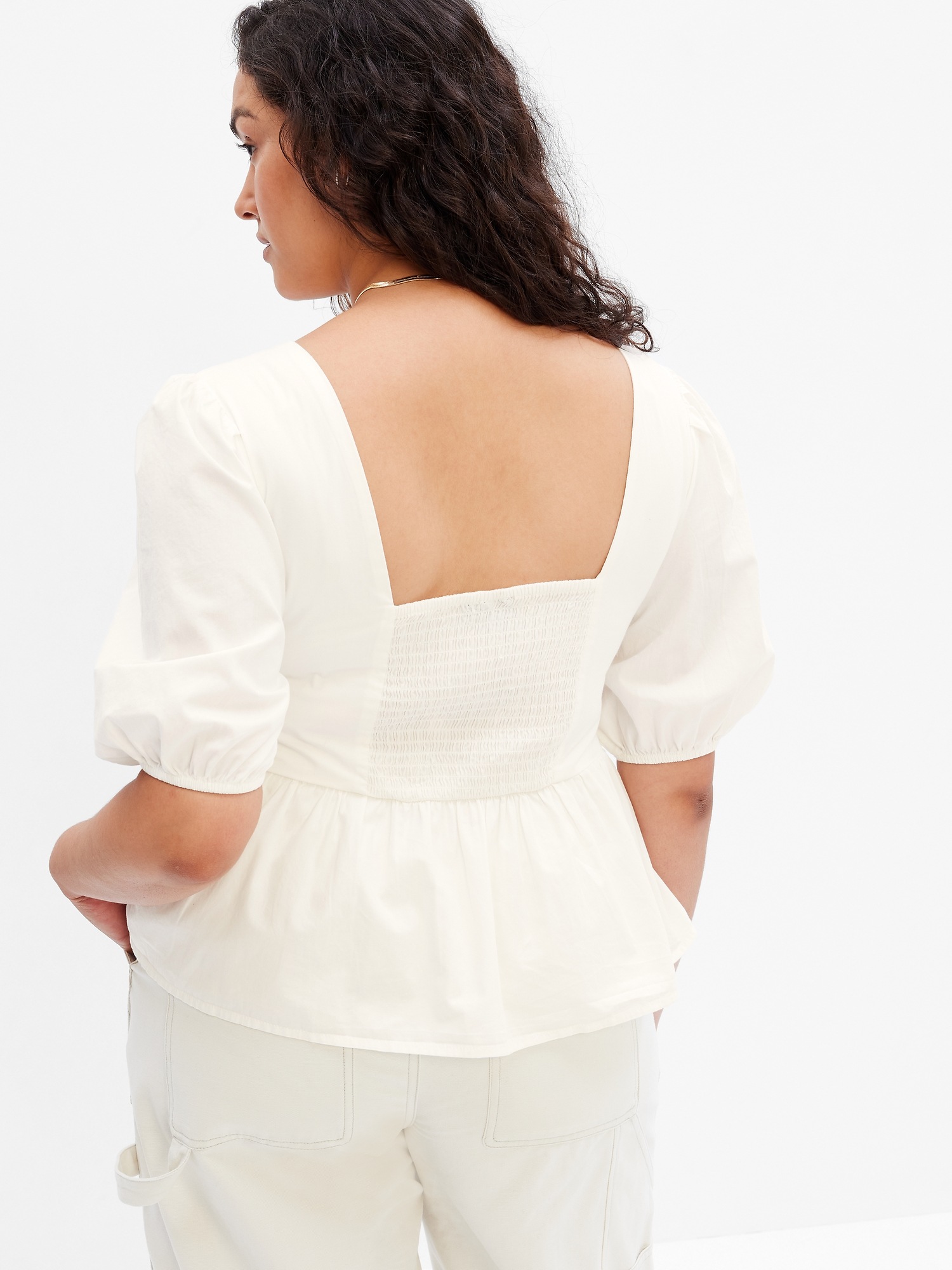 Twist-Front Peplum Top | Gap