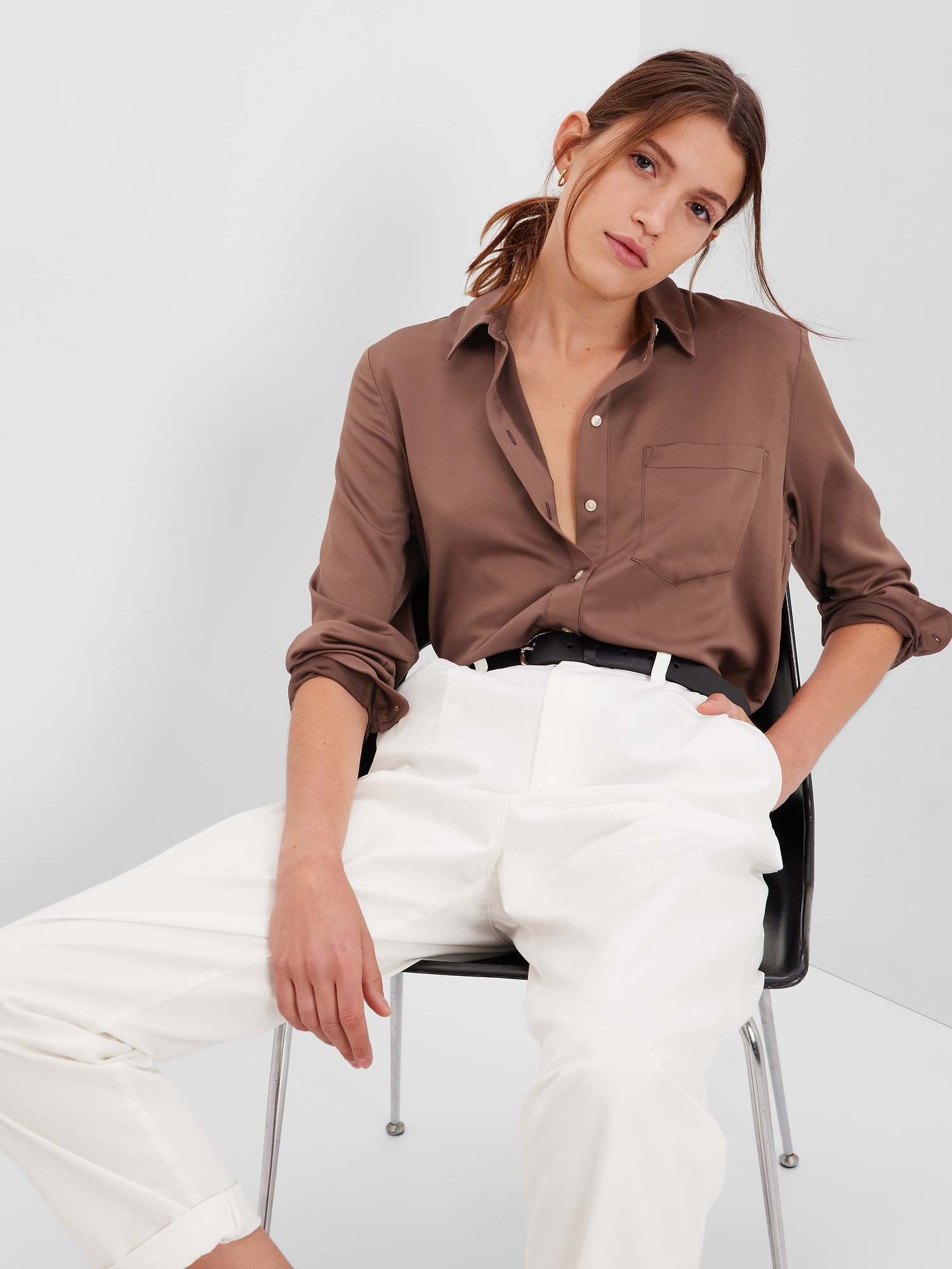 Gap Boyfriend Fit Coupe Shirt at Jane Rodriquez blog