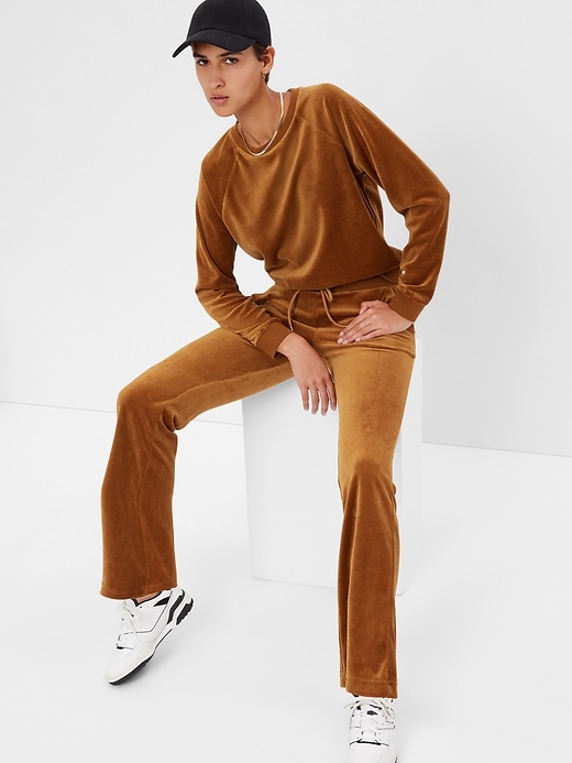 Mid Rise Velour Flare Sweatpants | Gap