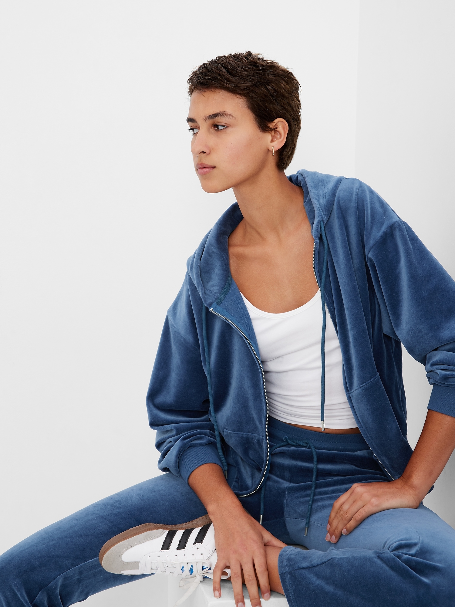 Velour Full-Zip Hoodie | Gap