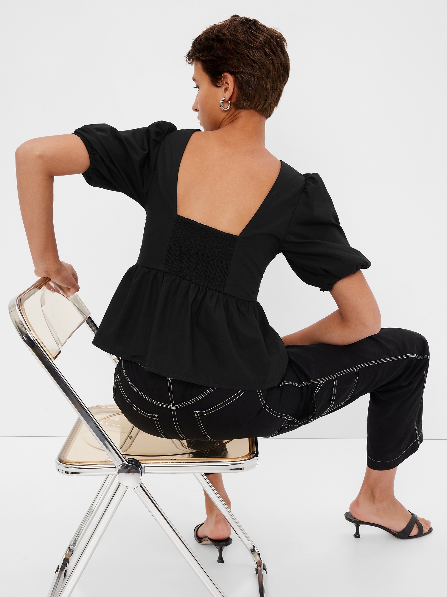 Twist-Front Peplum Top | Gap