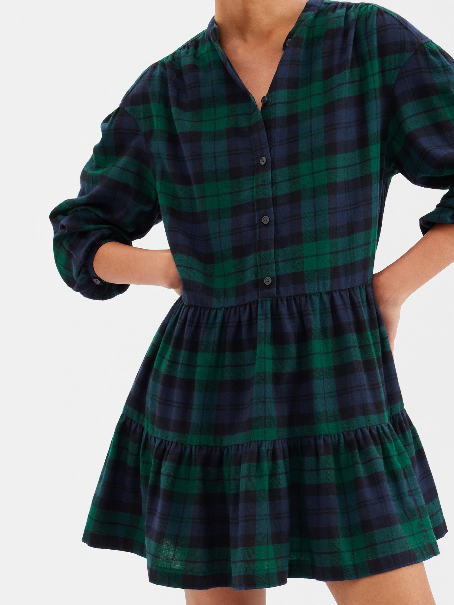 Plaid Tiered Mini Dress | Gap