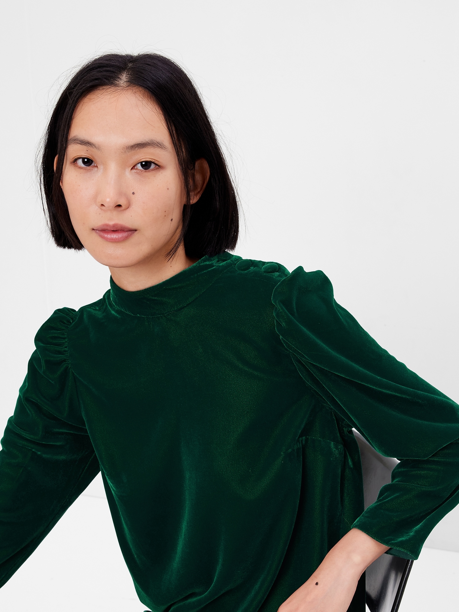 Puff Sleeve Mockneck Velvet Mini Dress Gap puff-sleeve-mockneck-velvet-mini-dress-gap