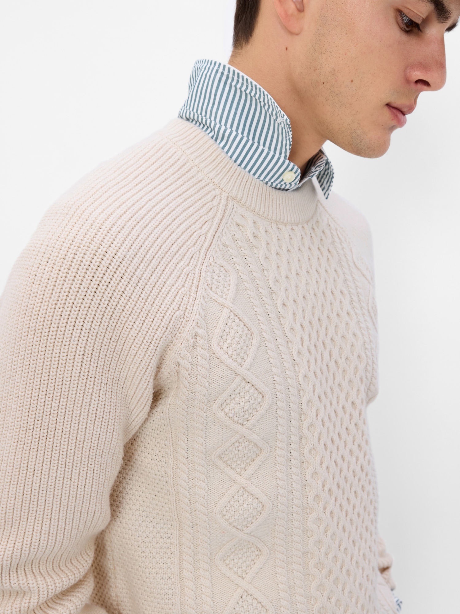 Cable Knit Crewneck Sweater Gap
