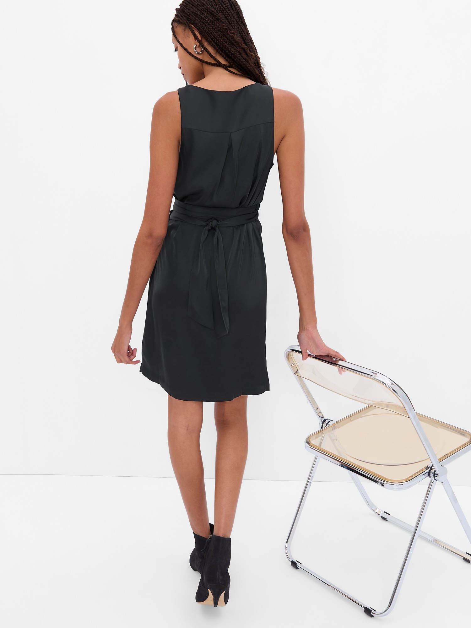 Satin Mini Wrap Dress | Gap