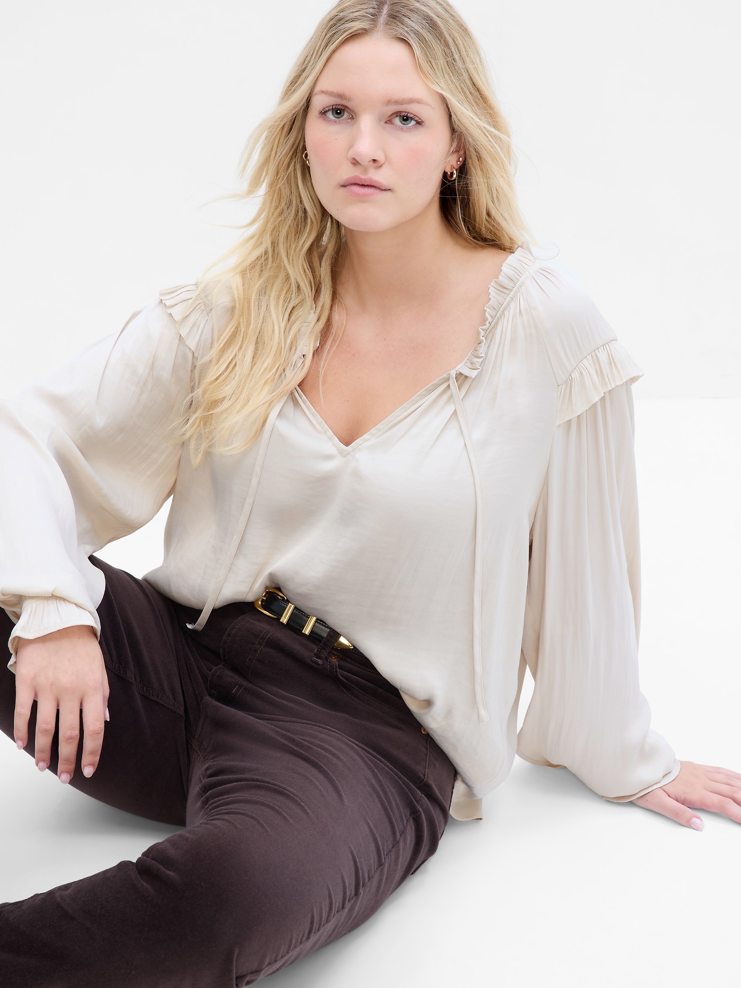 Tie-Front Ruffle Top | Gap