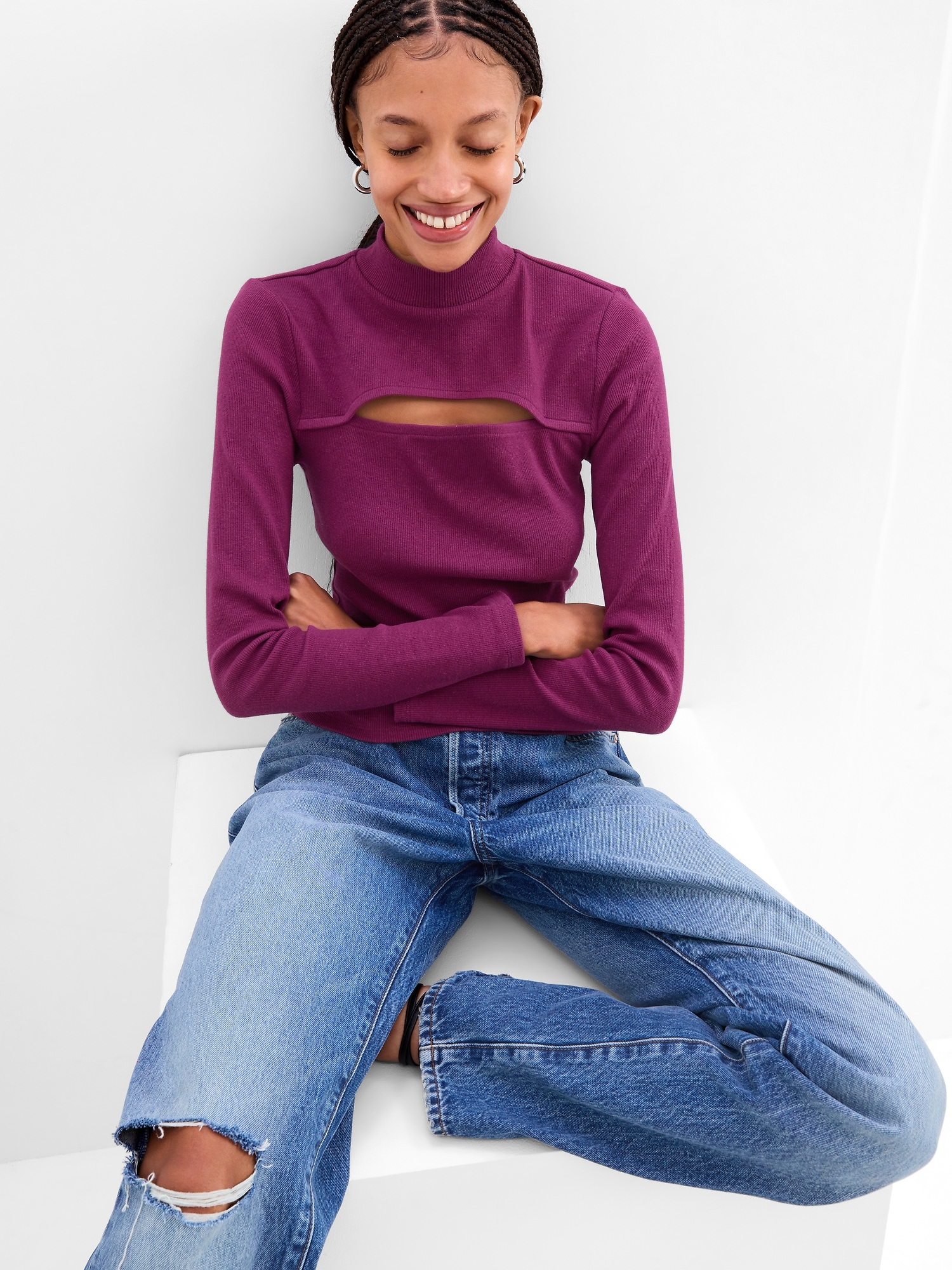 Rib Cutout Top | Gap