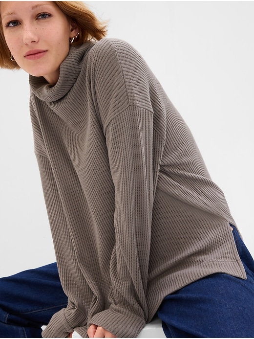 Waffle Oversized Chunky Turtleneck | Gap