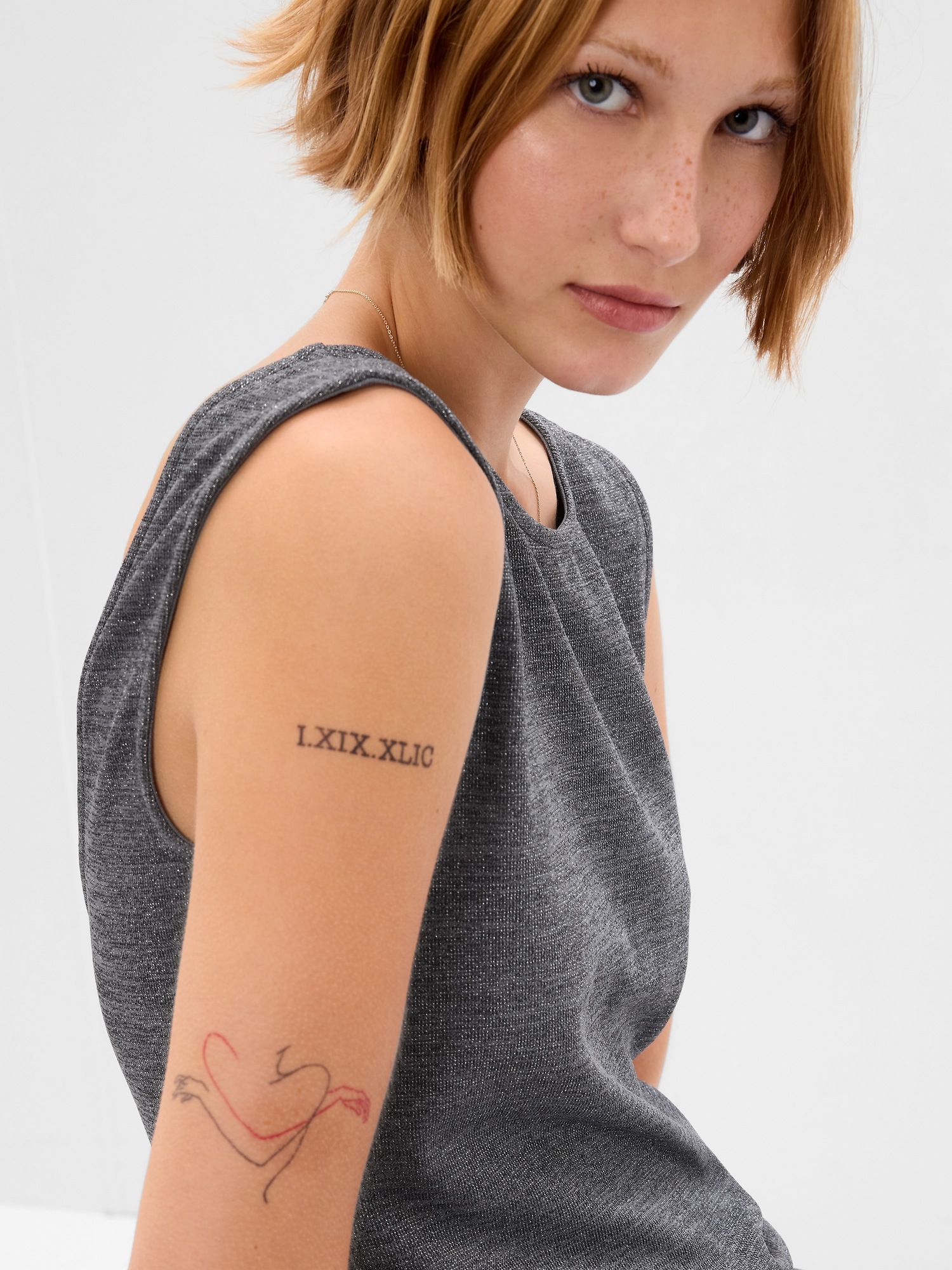 Low Back Metallic Midi Dress | Gap